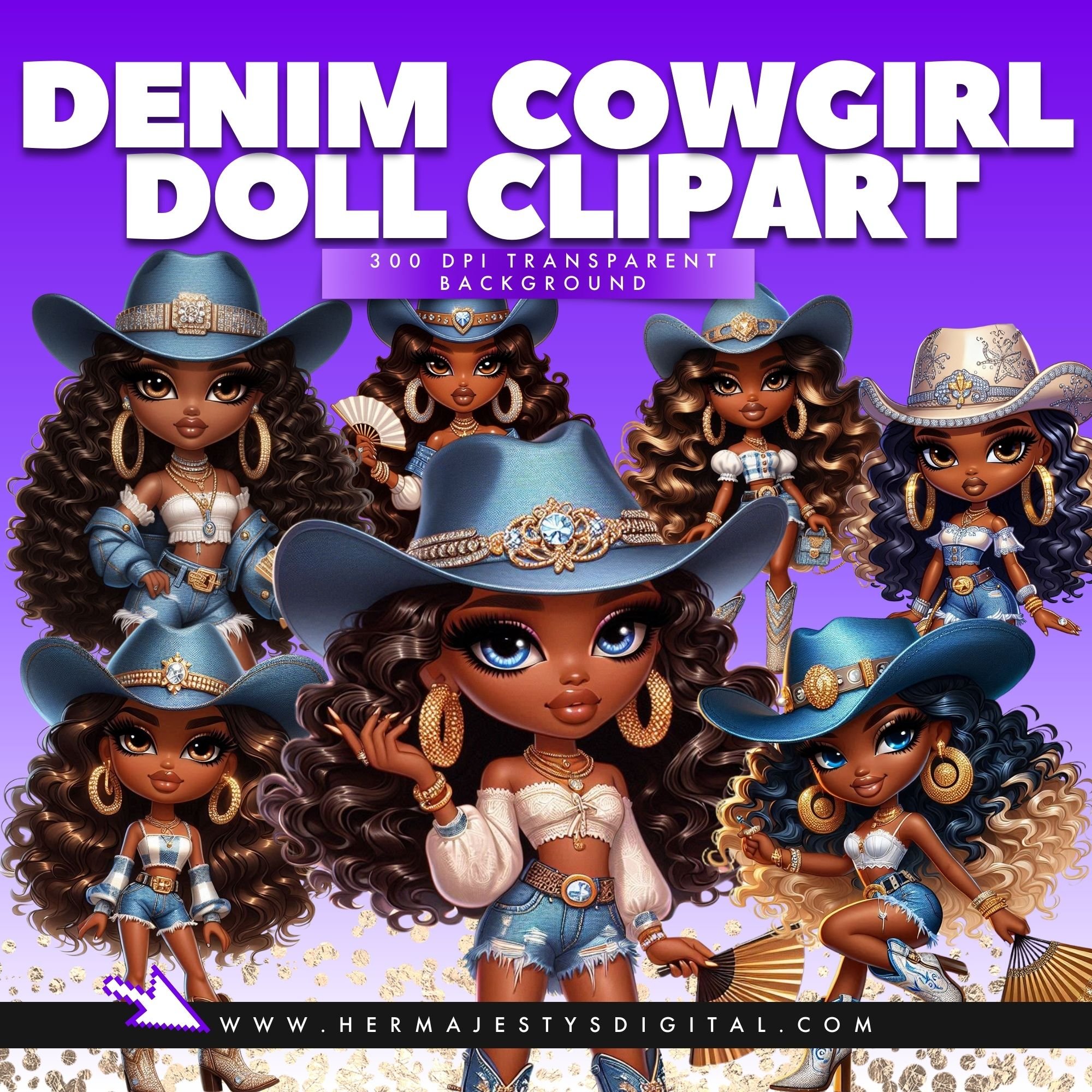 Denim & Diamonds Chibi Doll Clipart - Payhip