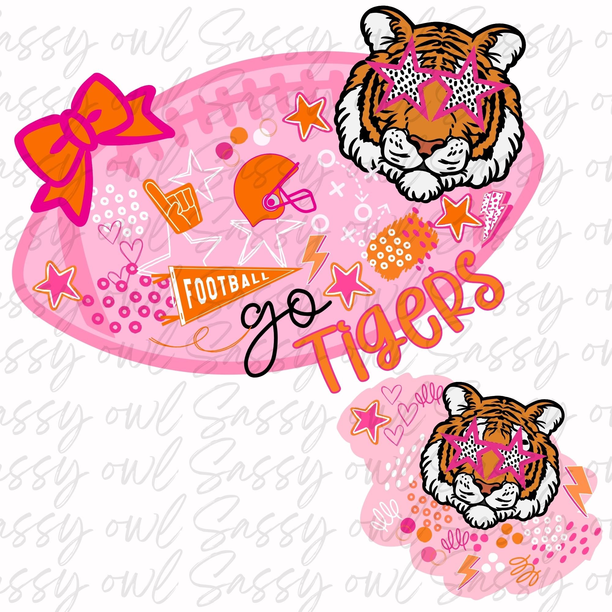 Preppy Football Tigers with Pocket Design - Payhip