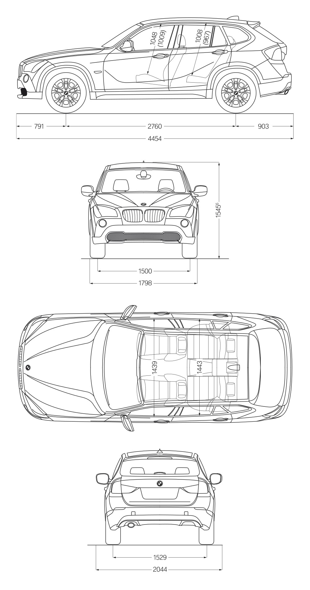 BMW X1 2009 Car Blueprint PDF SVG Vector File. - Payhip