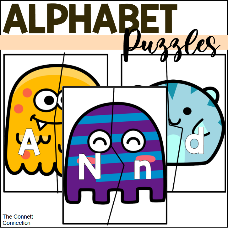 Monster Alphabet and Number Cards and Puzzles