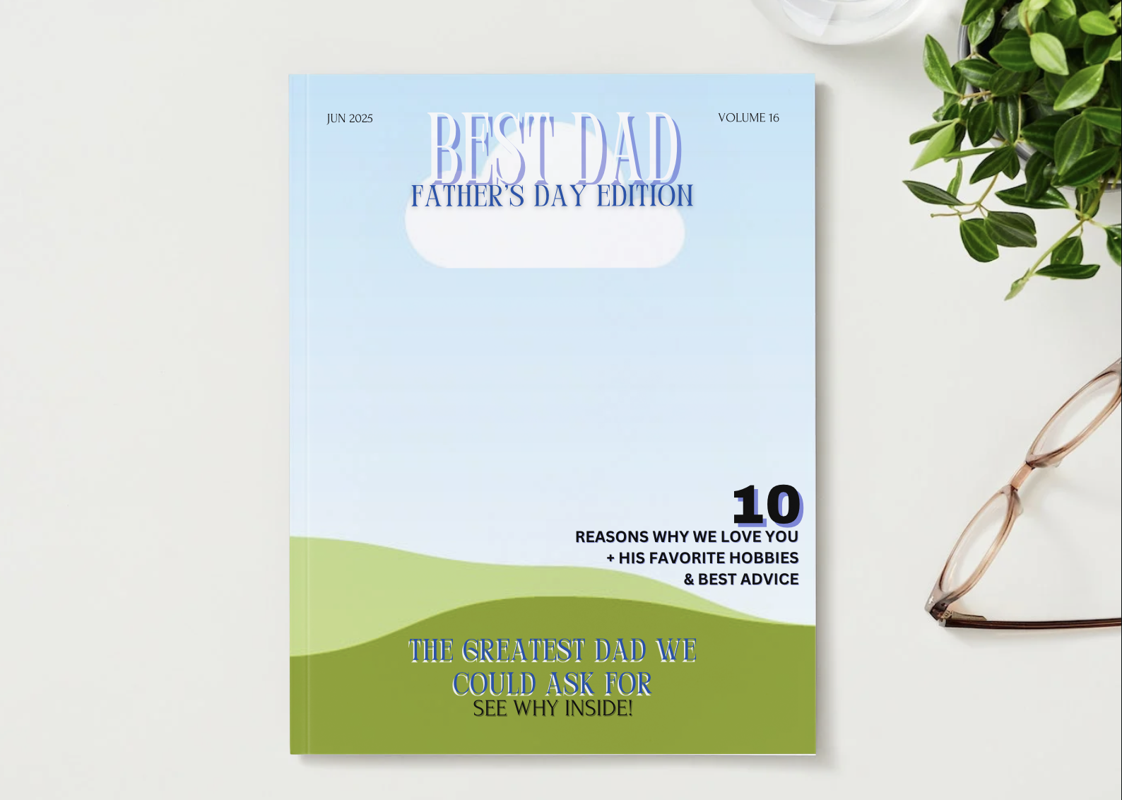 Editable Canva Template: Best Dad Magazine - Customizable Father’s Day ...