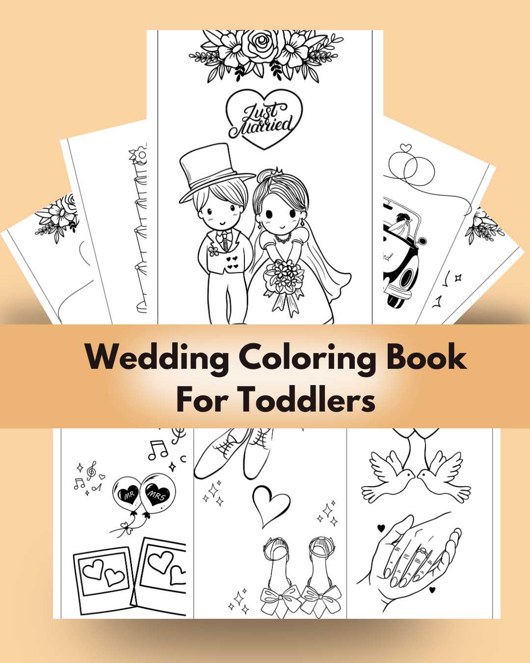 Kids Wedding Coloring Book for Toddlers | Printable Wedding Coloring ...
