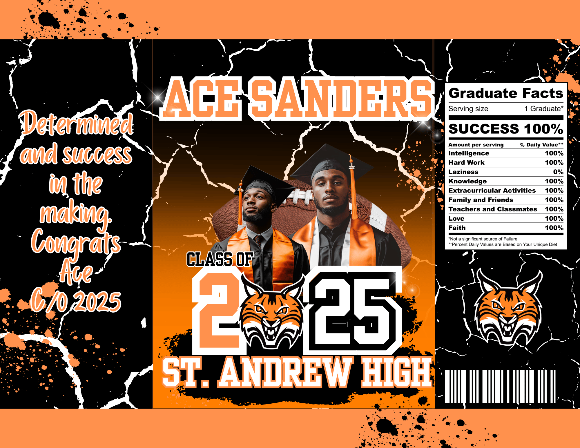 Editable Orange Graduation Editable Templates - Payhip