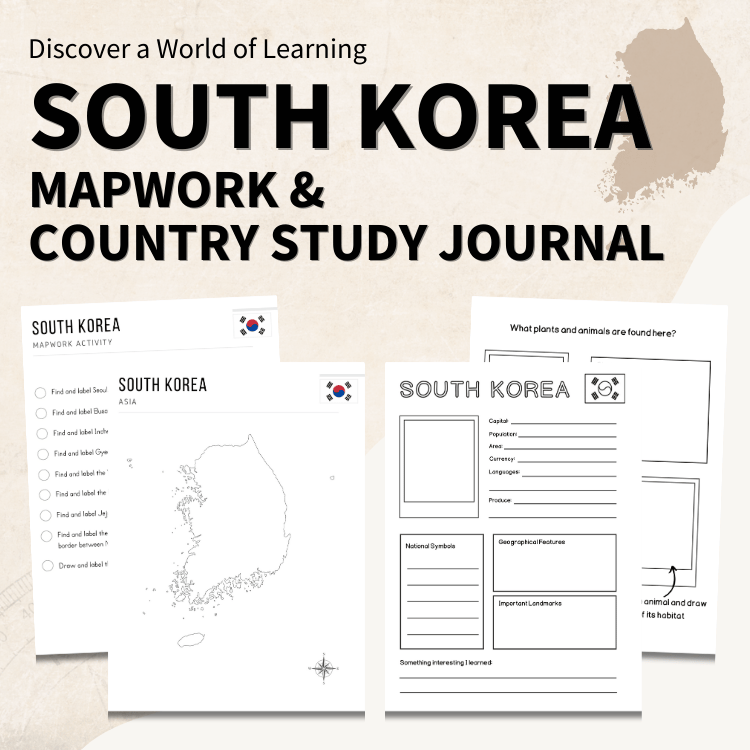South Korea: Mapwork & Country Study Journal