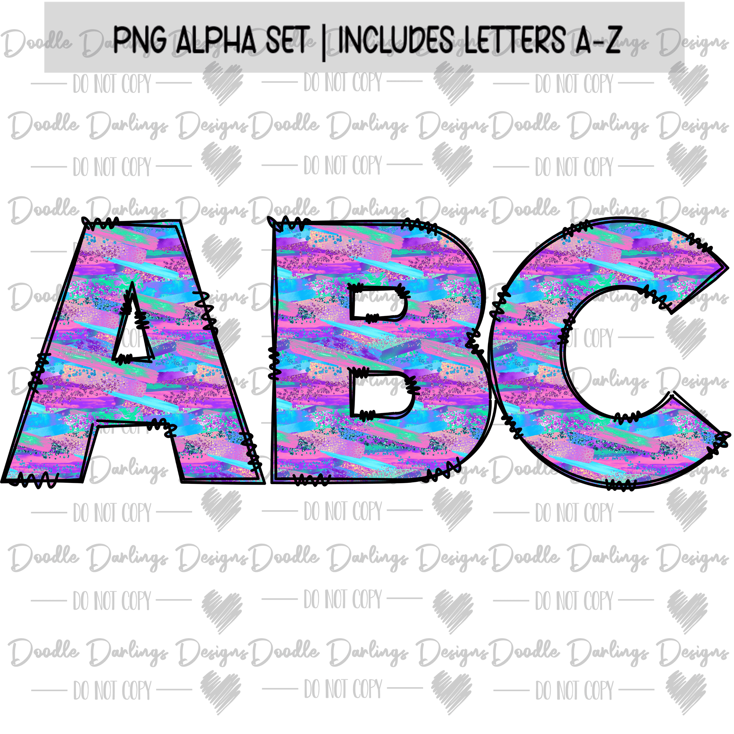Purple and Blue Glitter Alpha - Payhip