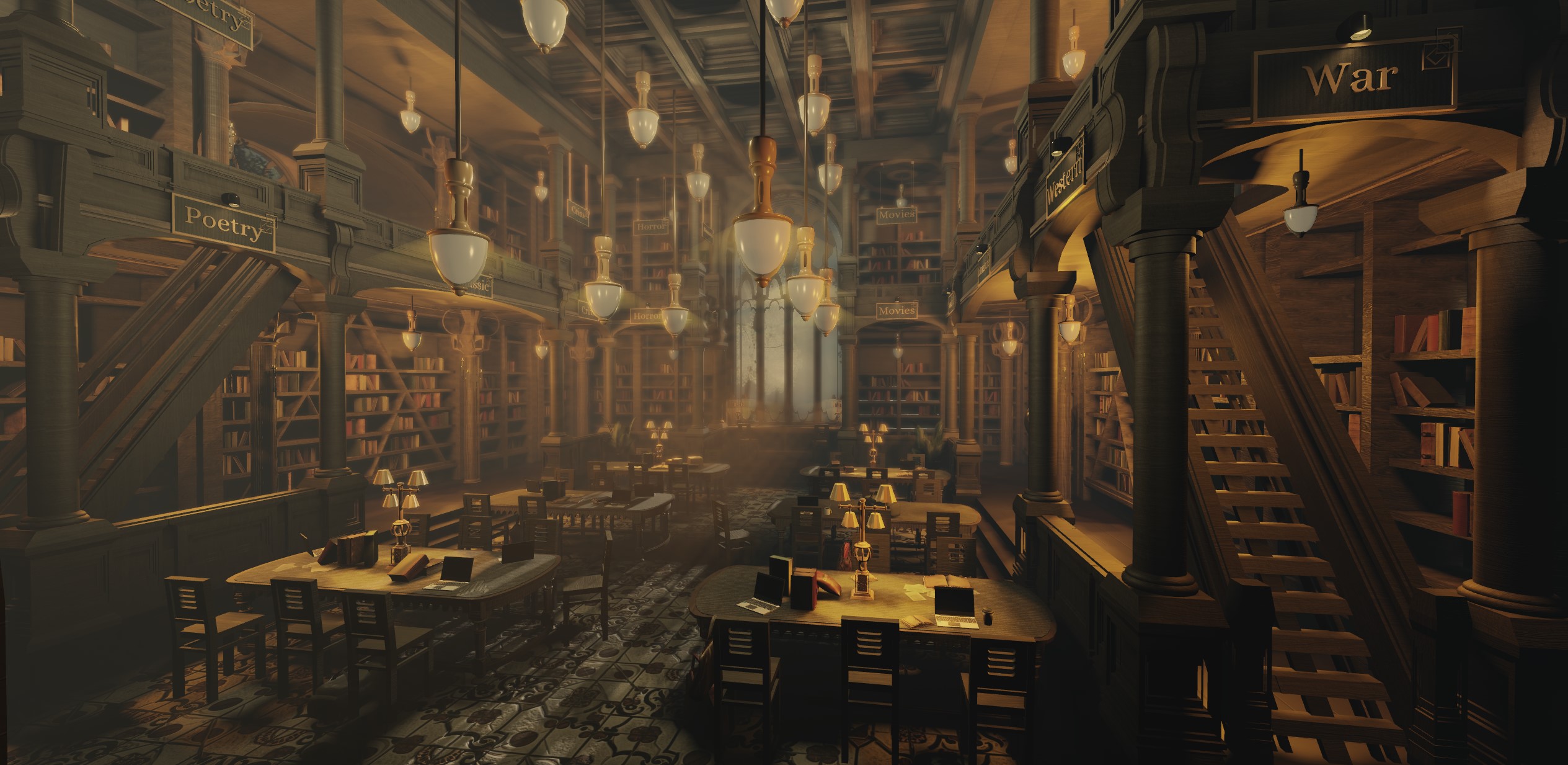 Premium Realistic Gothic Roblox Library Map