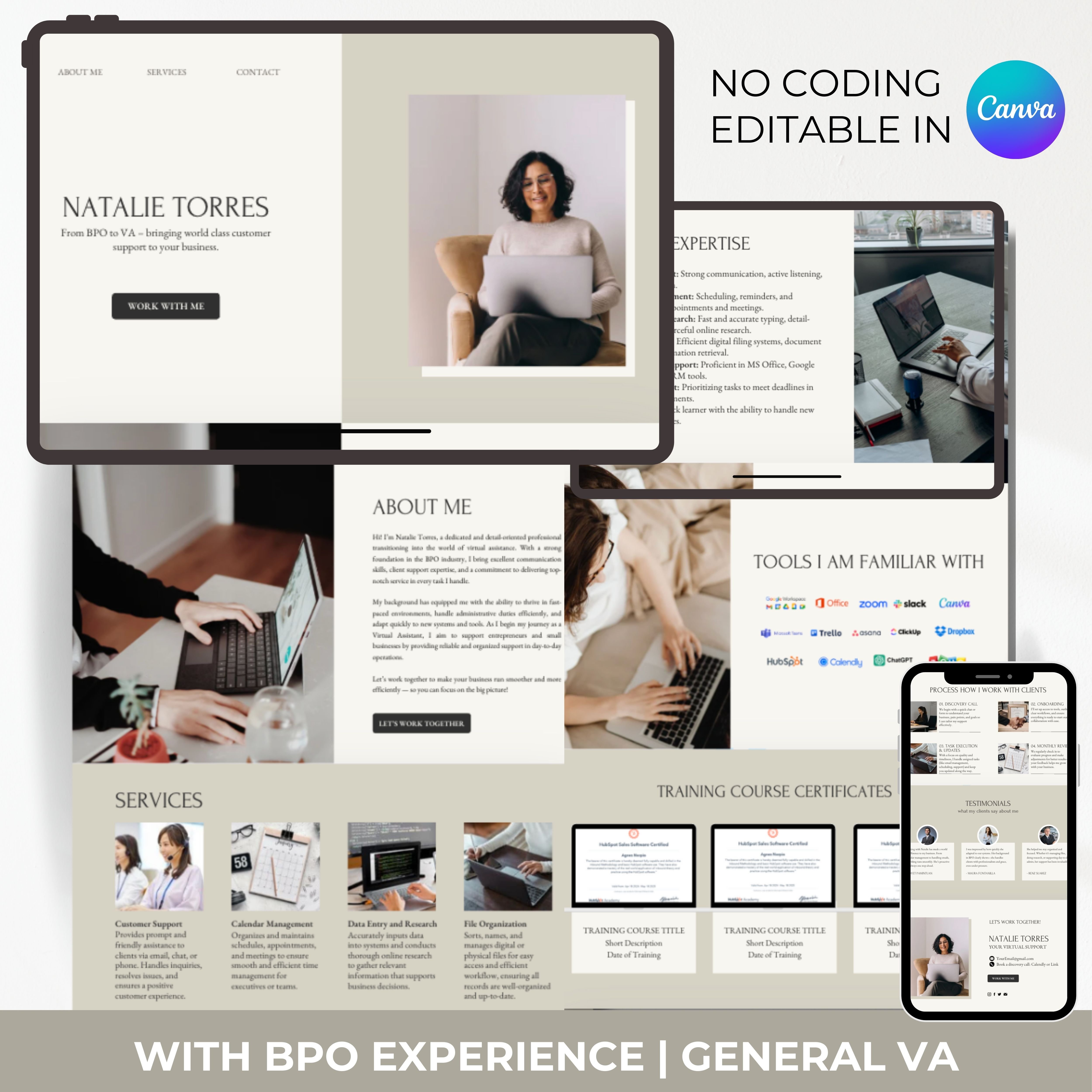 With BPO Experience | Customer Support Portfolio Website Template - Payhip