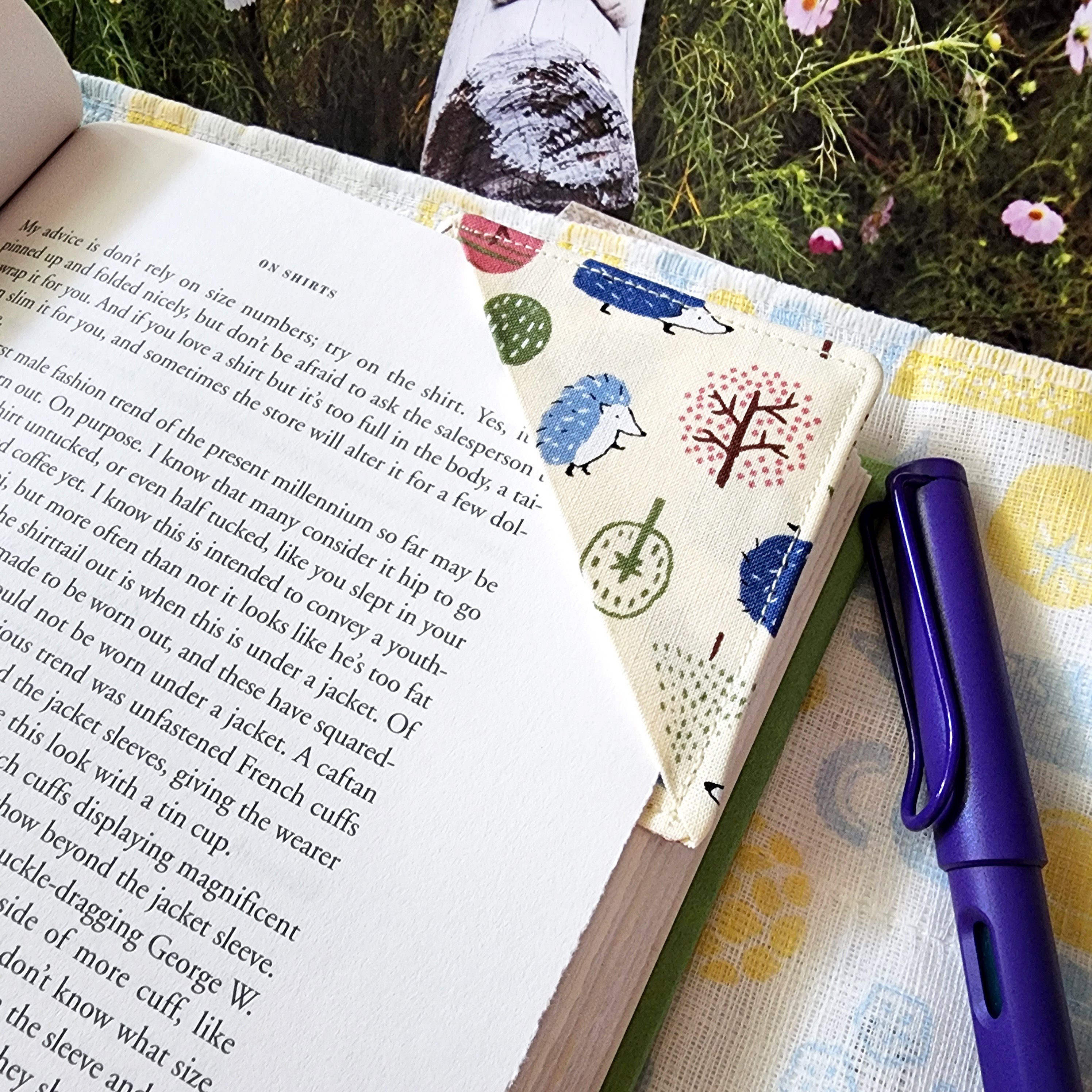 Creamy White Hedgehog Fabric Corner Bookmark - Payhip