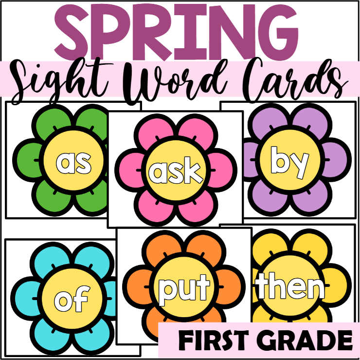 Spring Sight Word Cards for First Grade