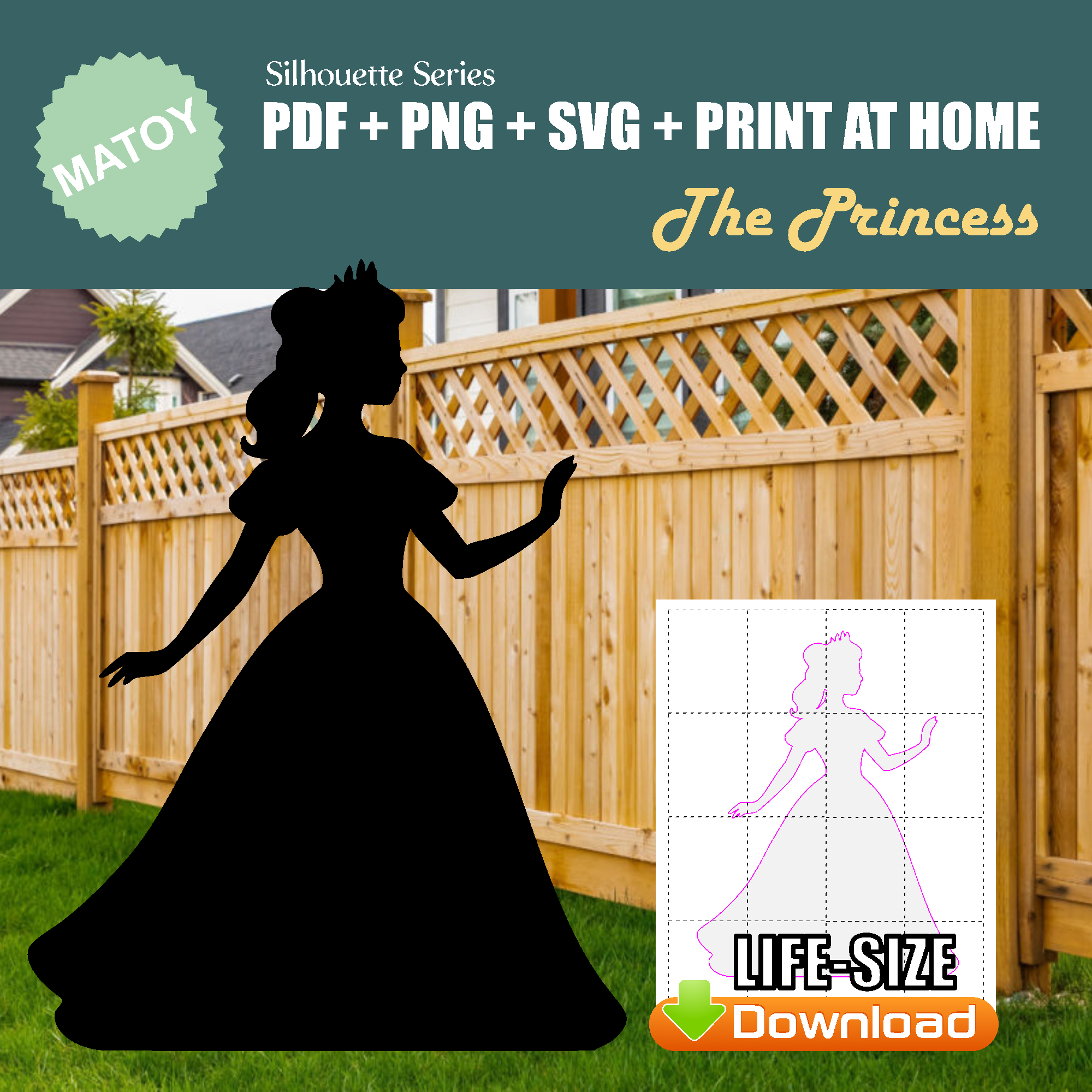 Princess Wall and Yard Art Pattern | Trace & Cut Stencil Template ...
