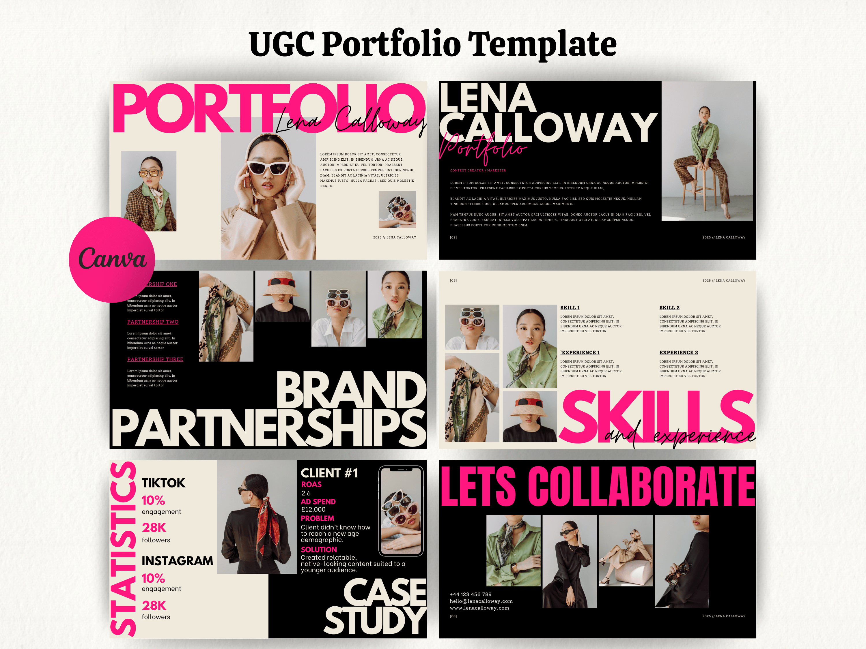 Pink & Black UGC Creator Portfolio Template - Payhip