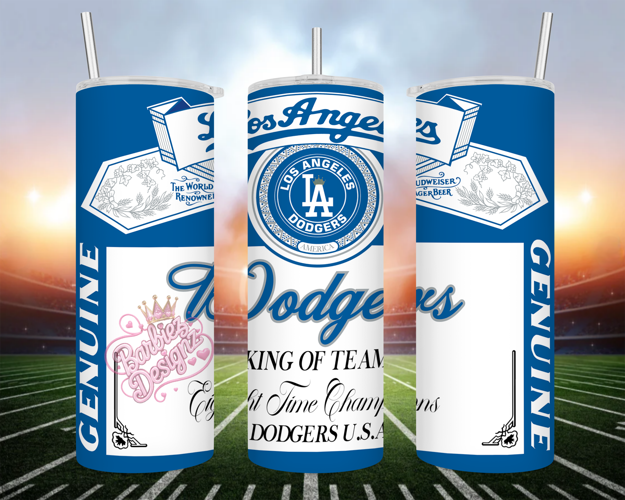Los Angeles Dodgers - 20 oz Skinny Tumbler Wrap - Sublimation Design ...