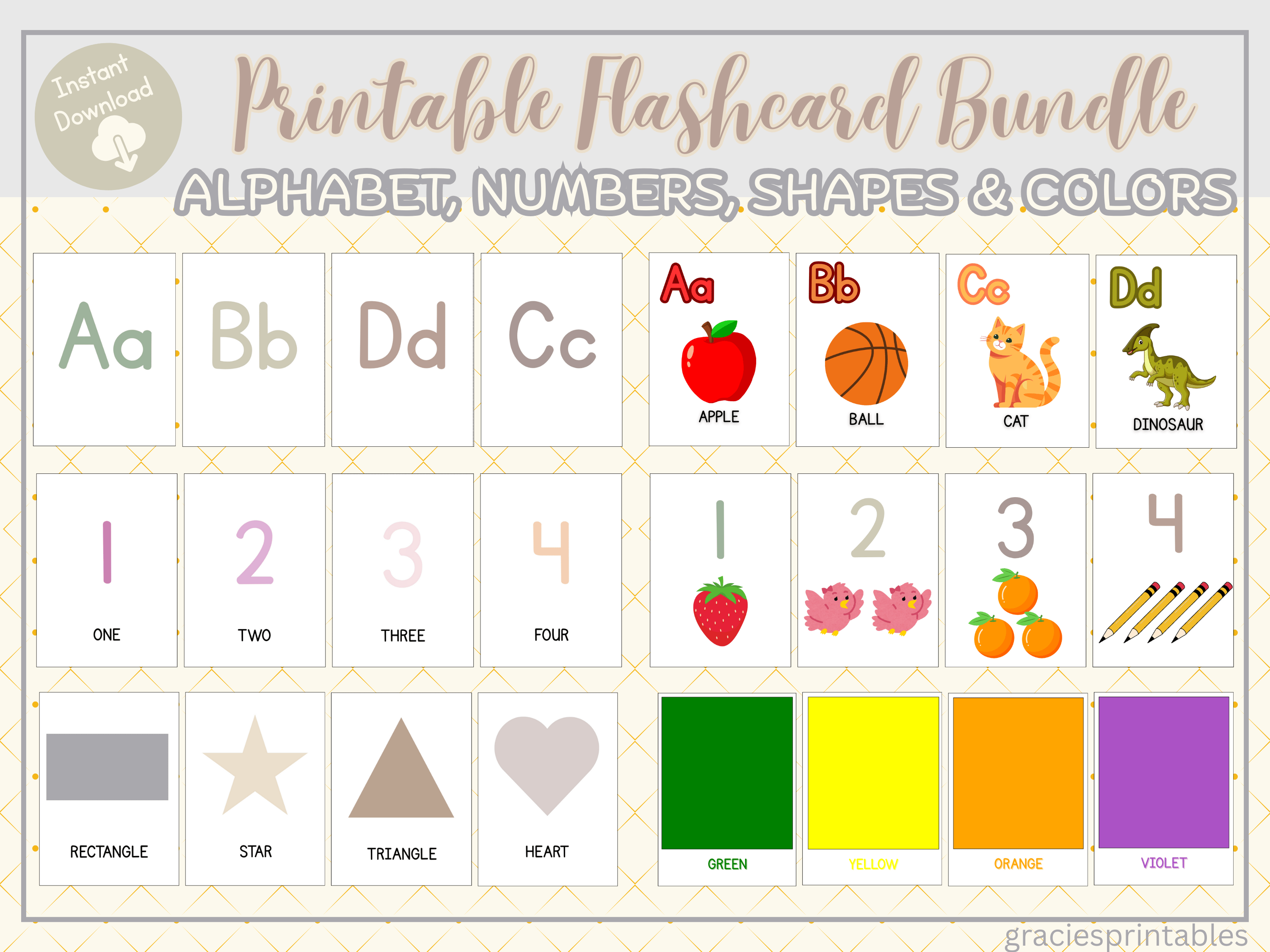 Printable Flashcards for Kids – Alphabet, Numbers 1-100, Picture ABCs ...