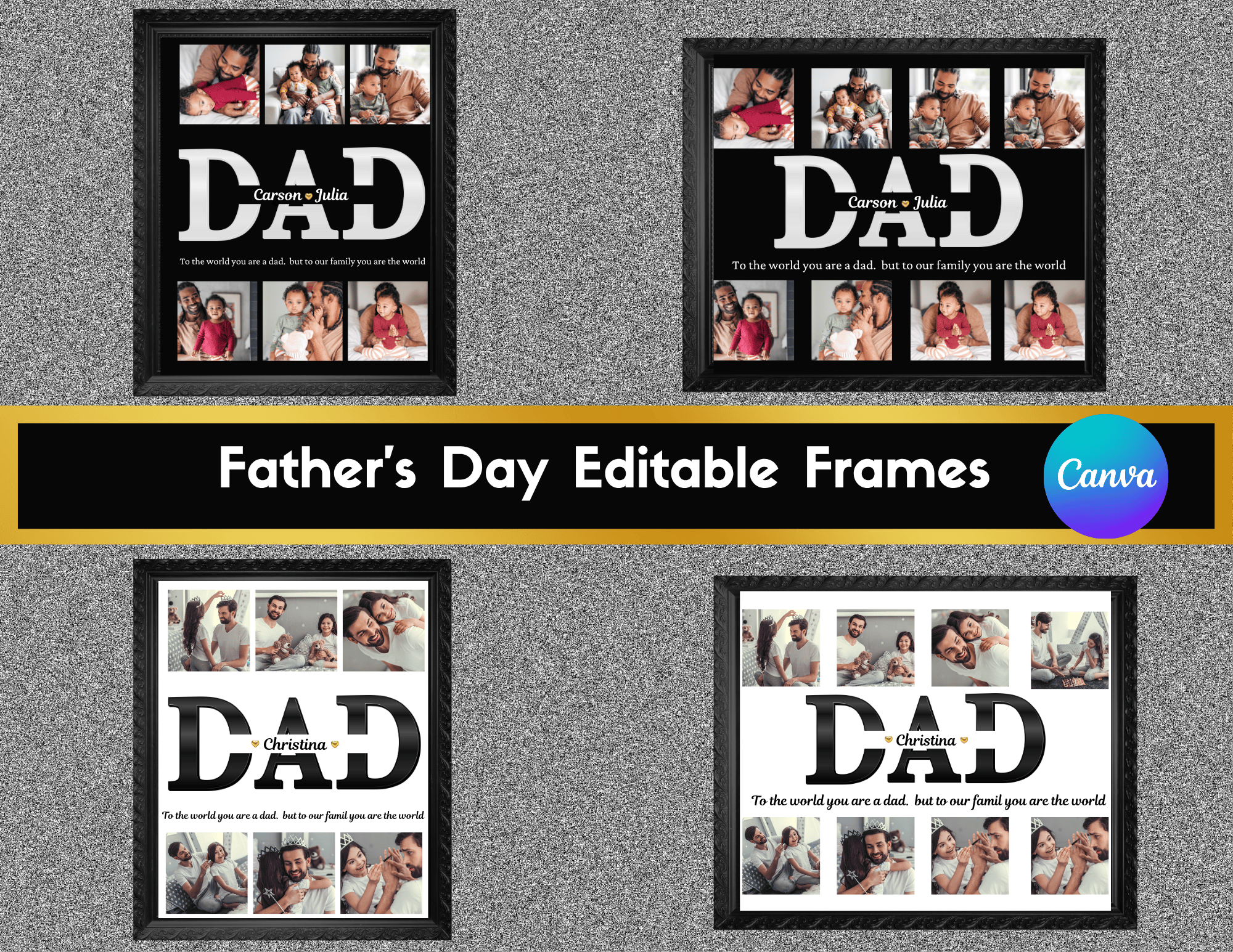 Father’s Day Editable Frames – Canva Template (Digital Download) - Payhip