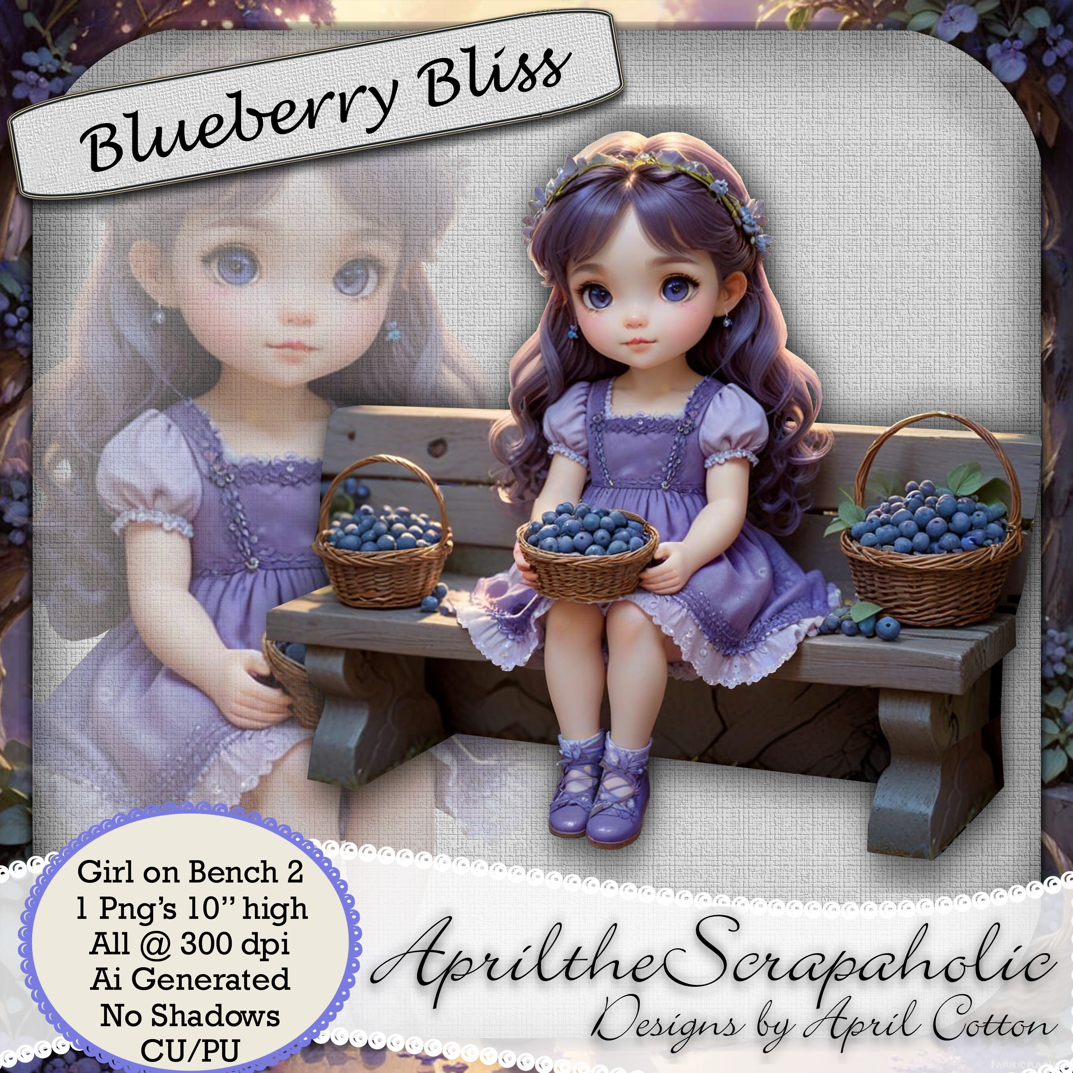 Blueberry Bliss - Girl Sitting on Bench 2 - Payhip