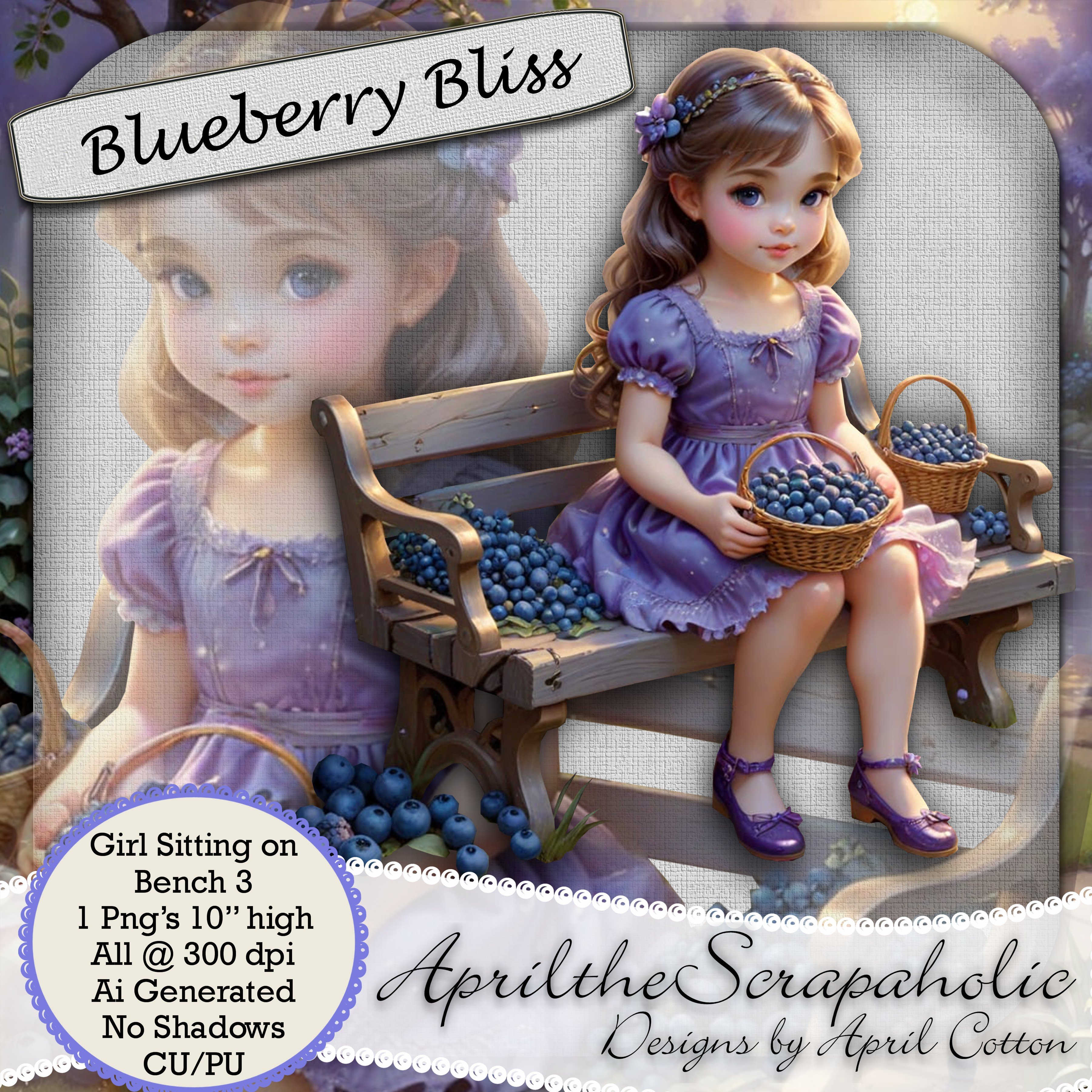 Blueberry Bliss - Girl Sitting on Bench 3 - Payhip