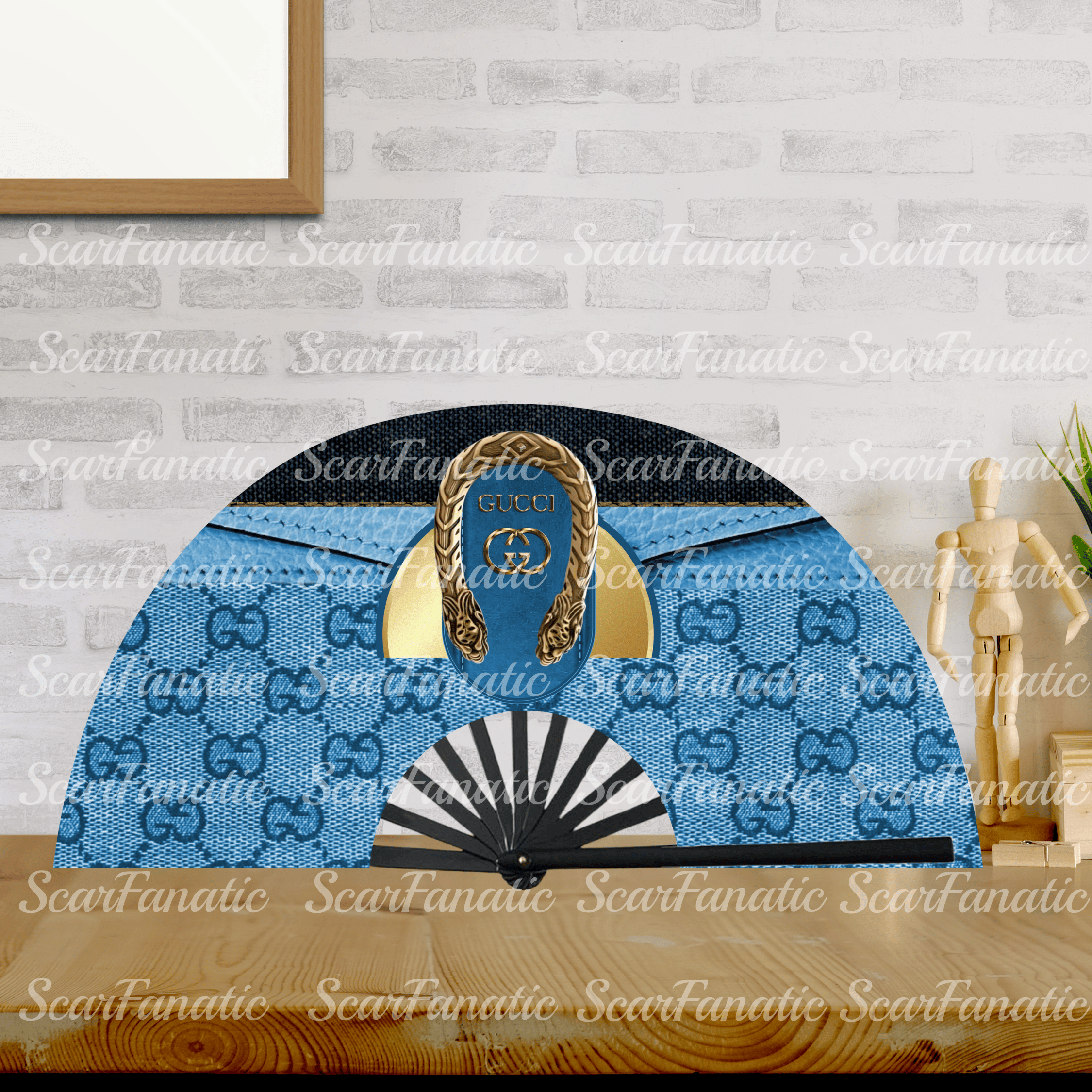 Baby Blue and Gold Gcc Clack Fan - Payhip