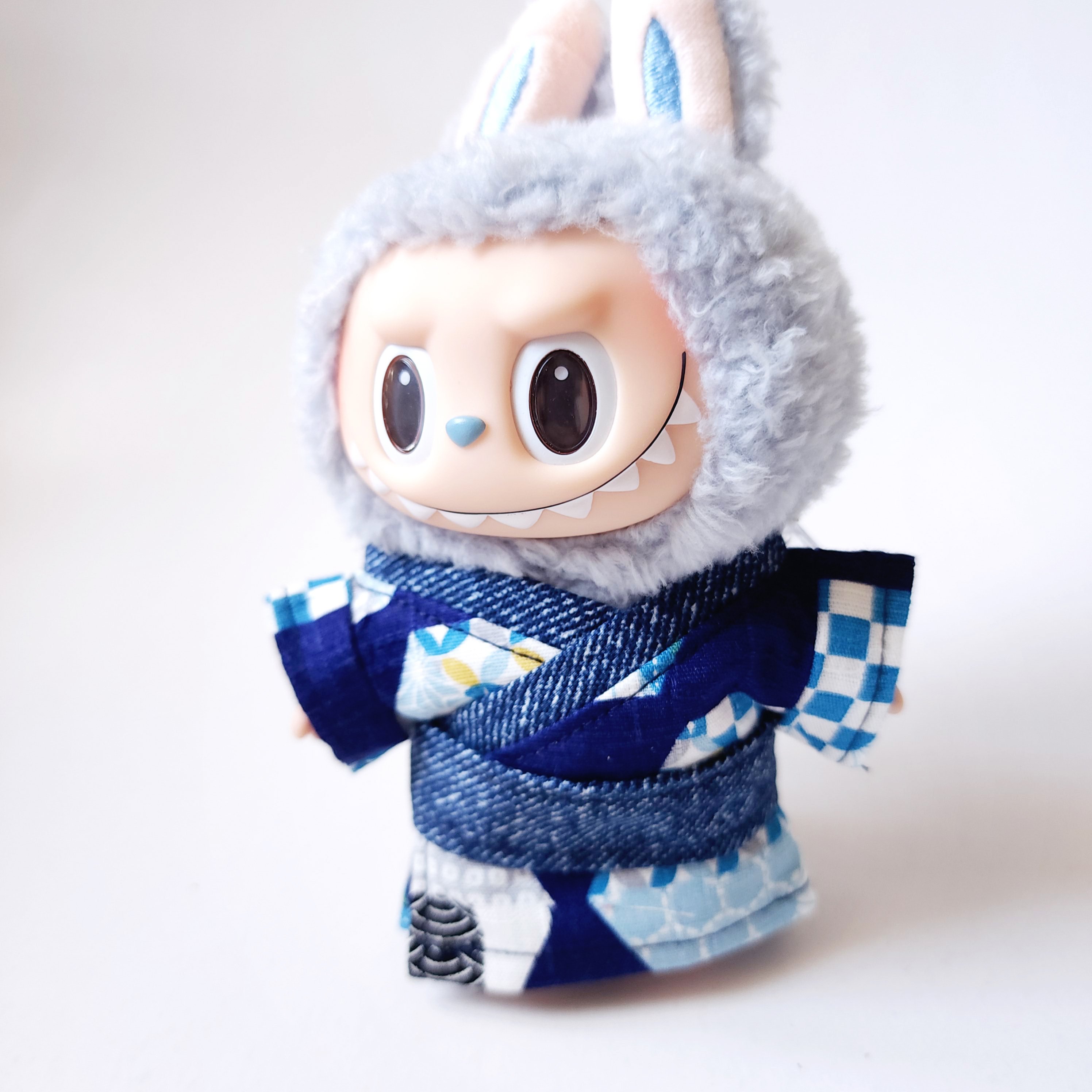 Mix Denim Kimono, Labubu clothes 17cm macaron,15cm plush doll clothes ...