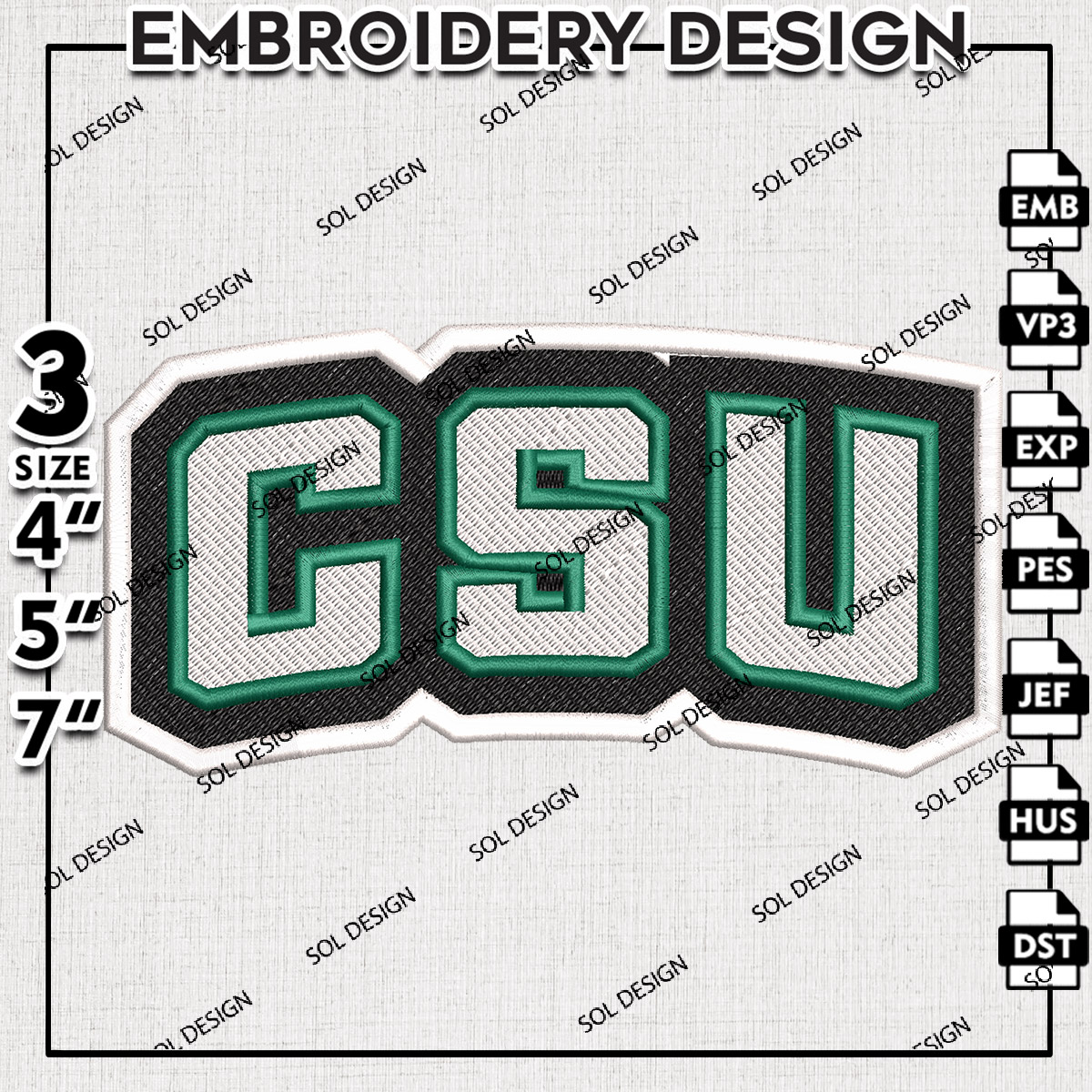 NCAA CSU College Football Team Logo Embroidery Designs, NCAA Chicago ...