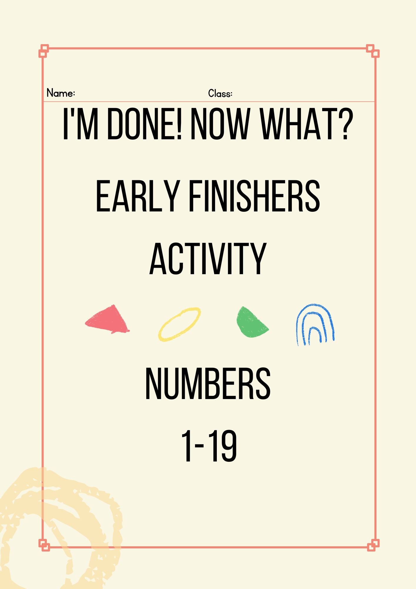 ELEM - early finishers - numbers 1-19 - Payhip