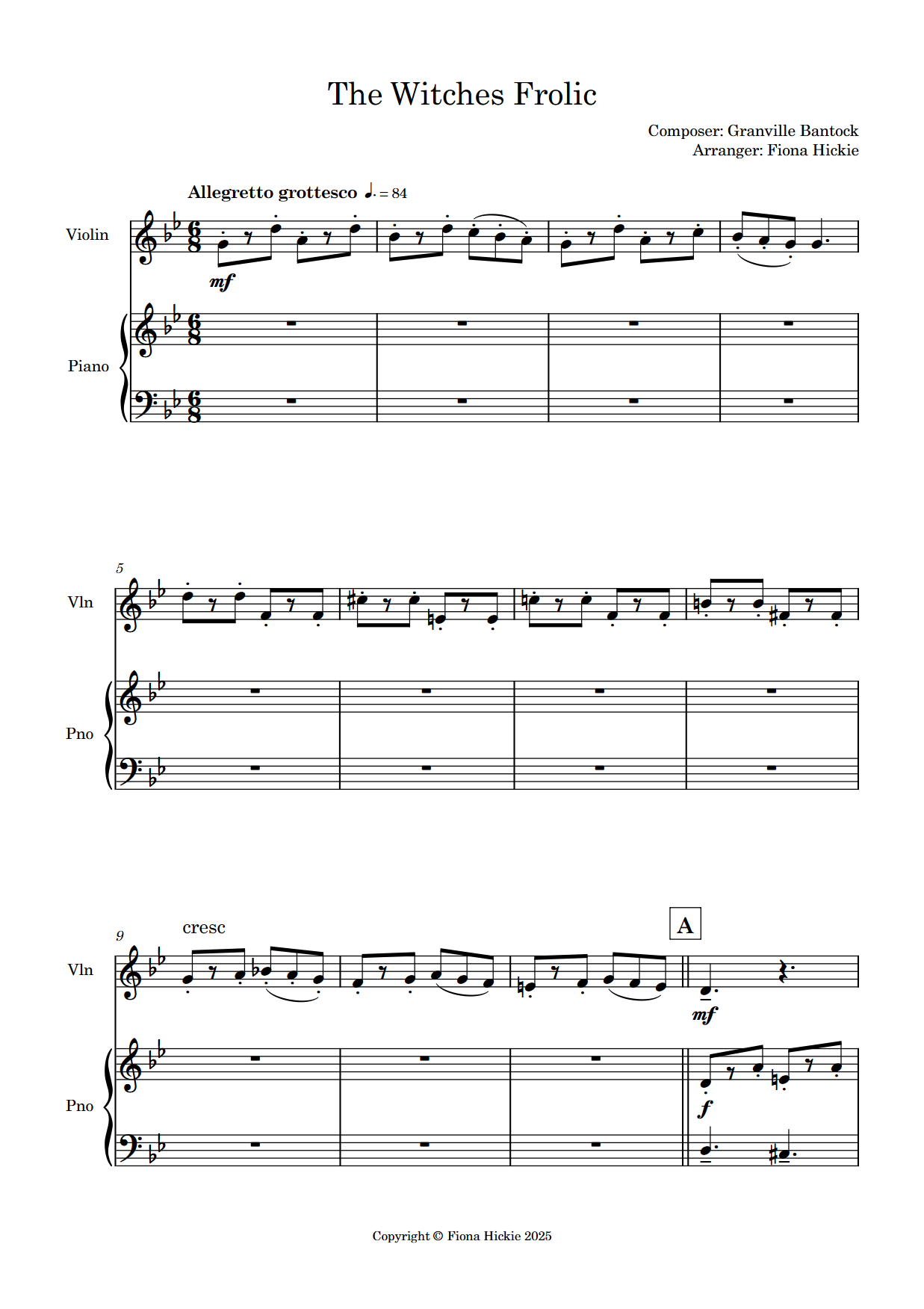 The Witches Frolic (Violin and Piano) - Payhip