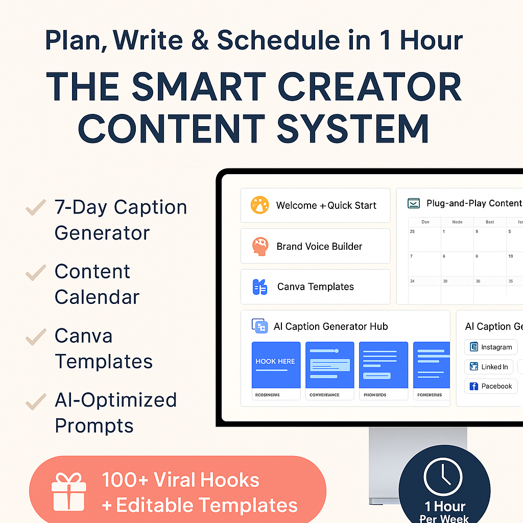 The Smart Creator Content System:Plan, Write & Schedule 7 Days of ...