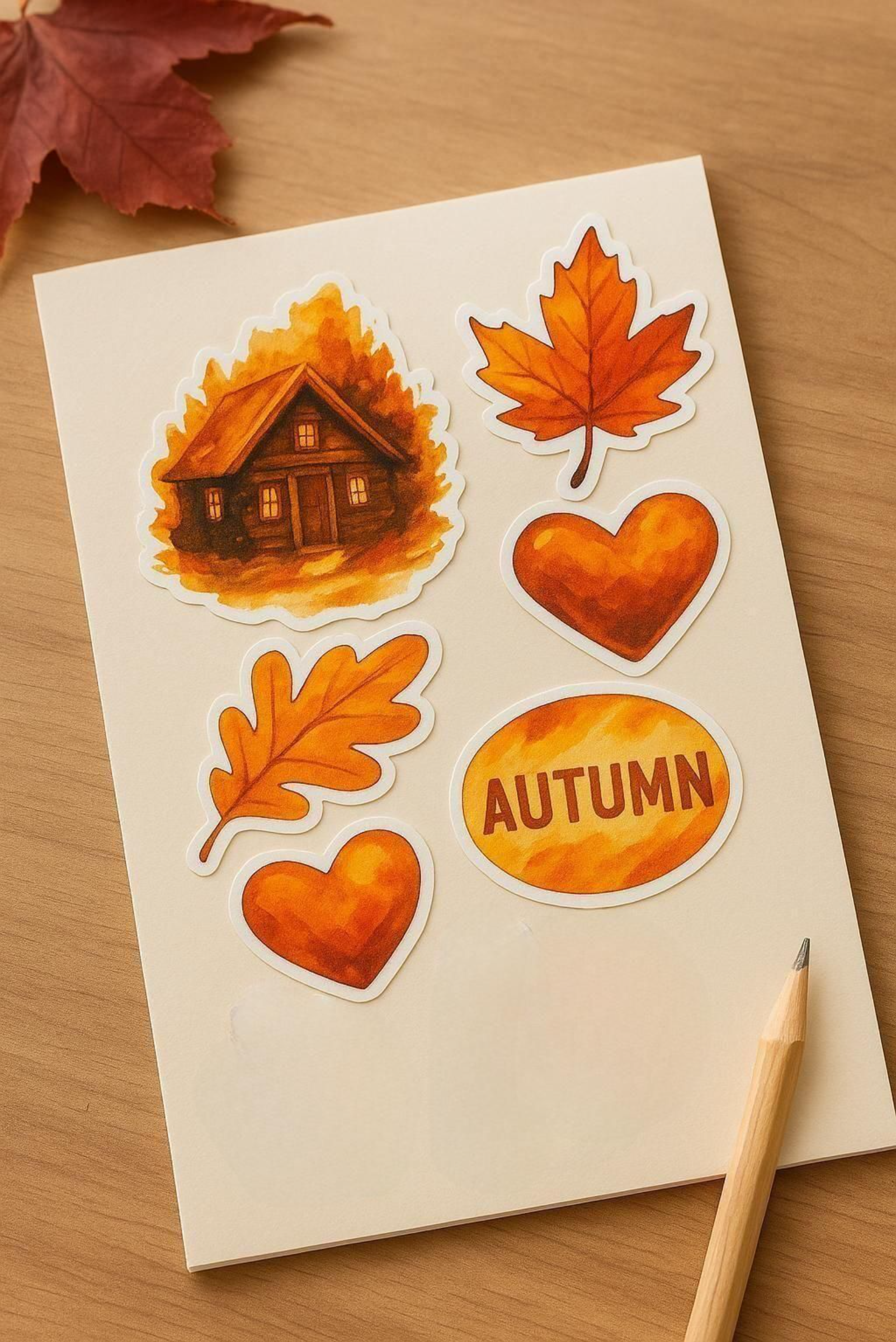 Autumn Watercolor Sticker Set – 6 Cozy Fall Designs with Cottage ...