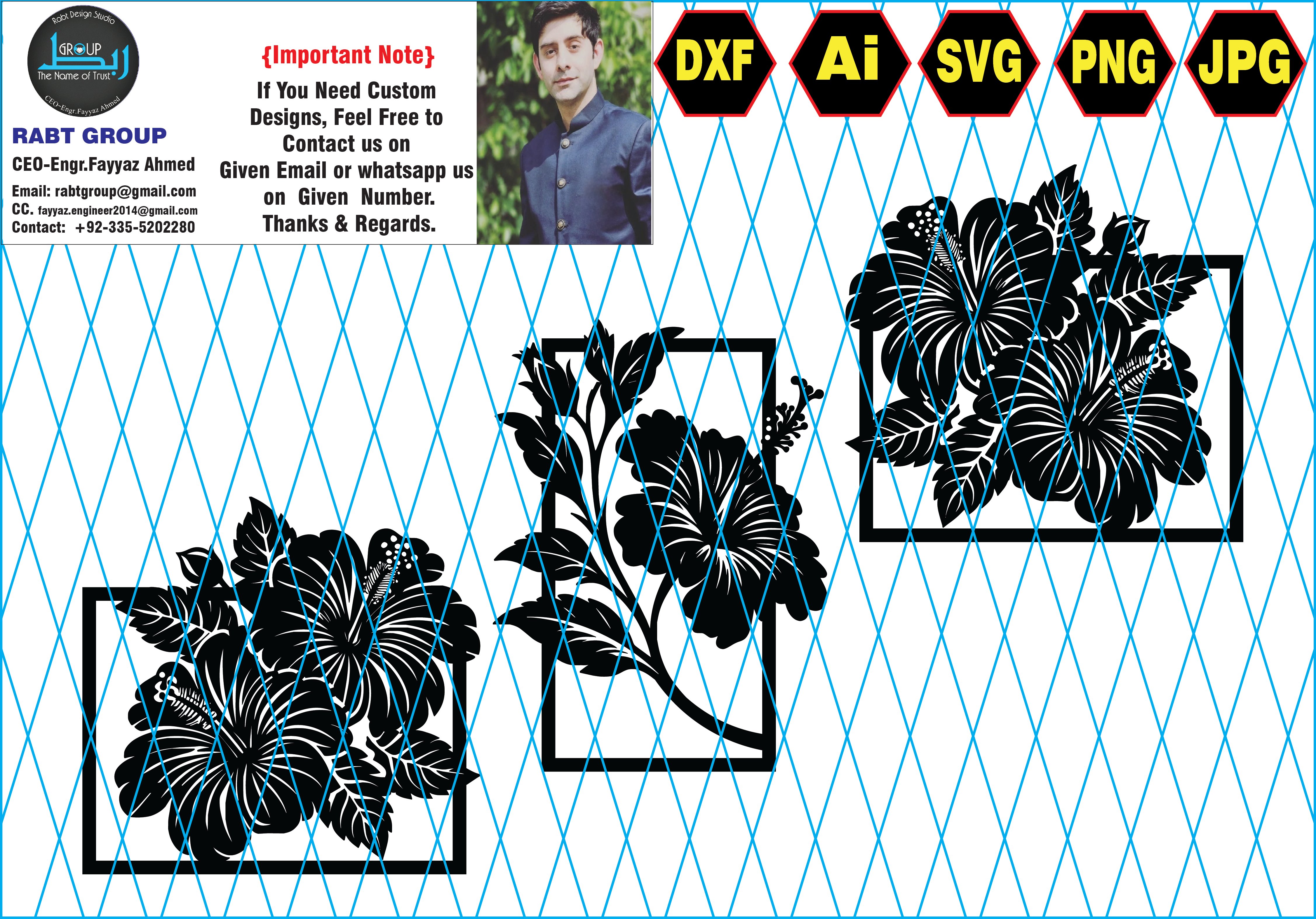 Flowers Decorative Panel – Elegant Floral DXF Design for CNC, Laser ...