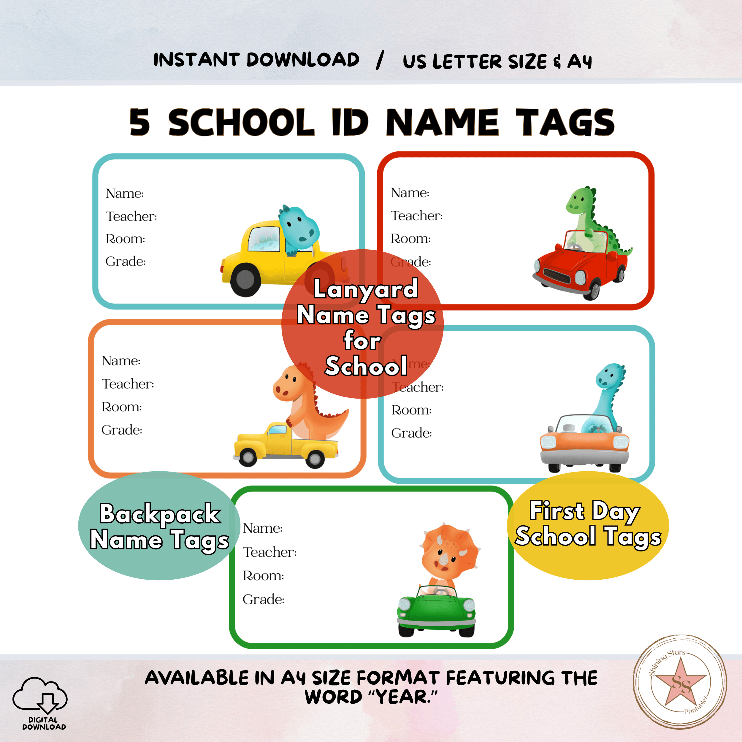 School name tags printable, backpack name tags, back to school tags ...