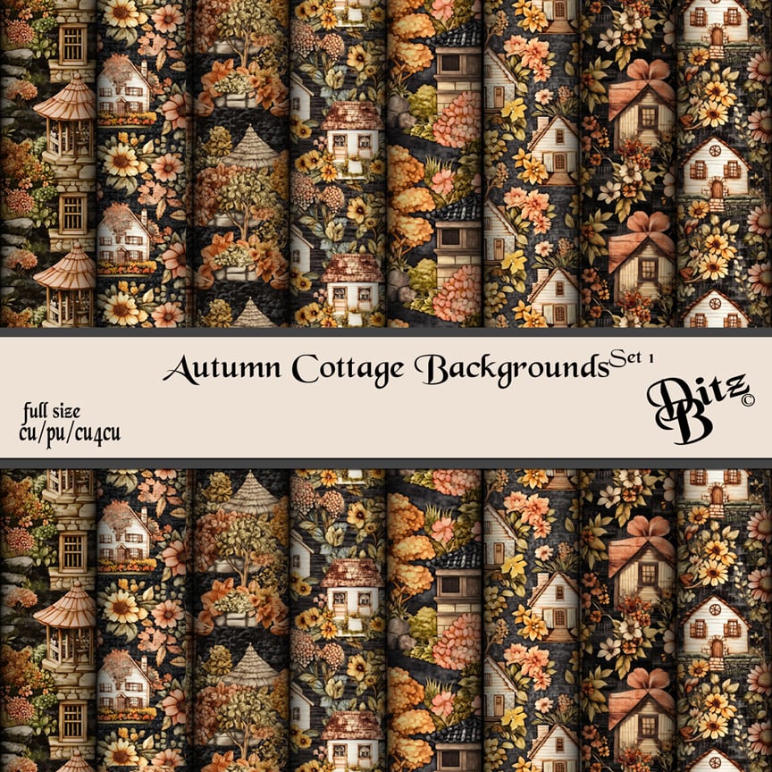Autumn Cottage Backgrounds Set 1 - Payhip