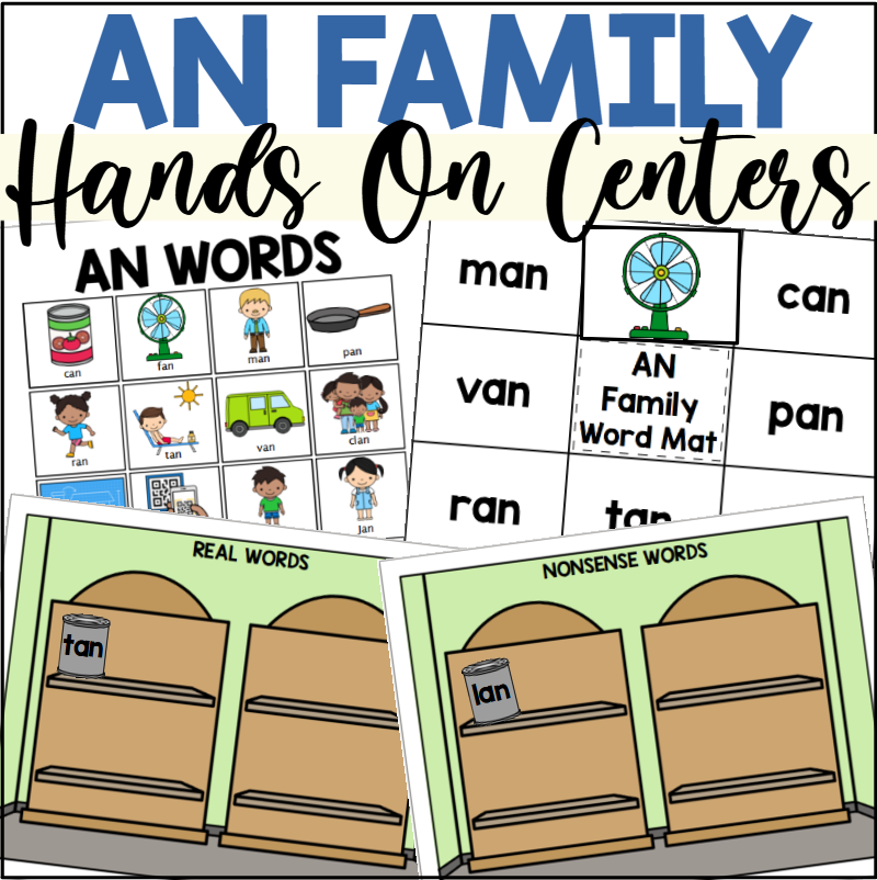 AN Word Family Hands On Centers