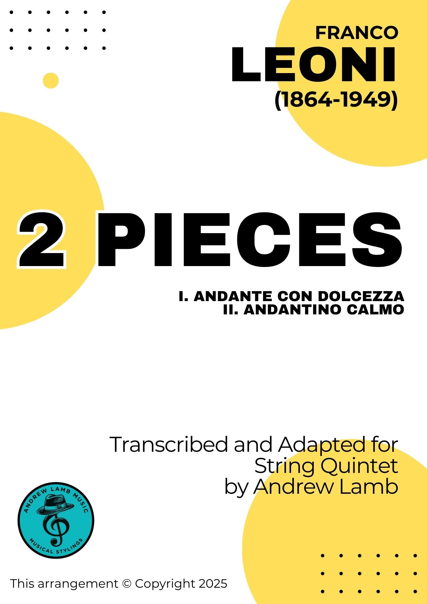 Franco LEONI | 2 Pieces | for String Quintet - Payhip