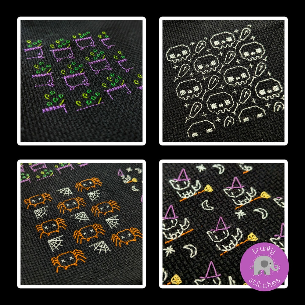 Halloween blackwork patterns #2 (4 more designs)