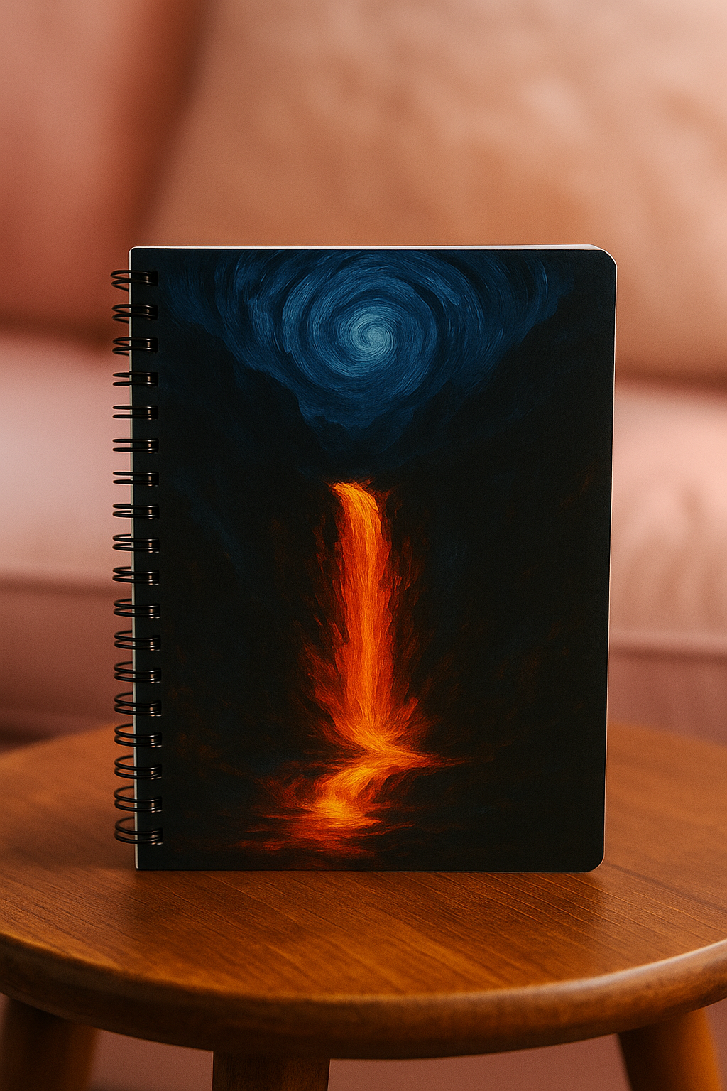 Lavafall Night Journal – 100 Lined Pages with Fiery Waterfall Cover (A4 ...