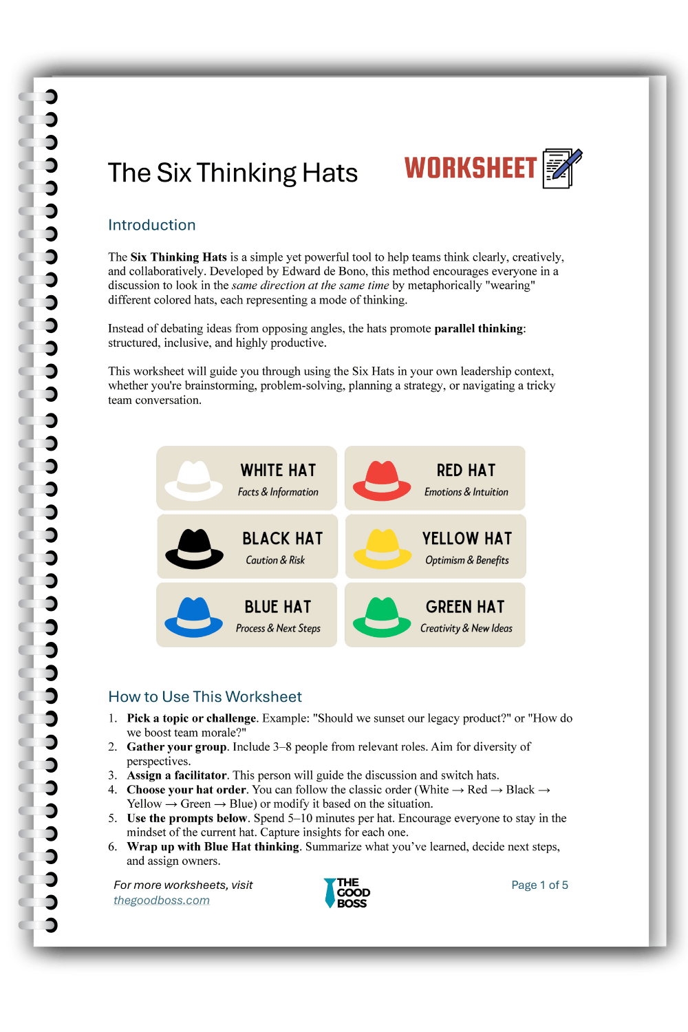 Worksheet: The Six Thinking Hats