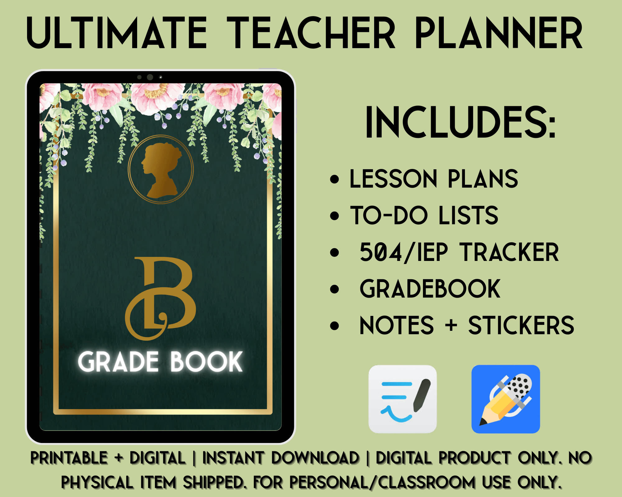 Ultimate Teacher Planner | Lesson Plans, To-Do Lists, 504/IEP Organizer ...