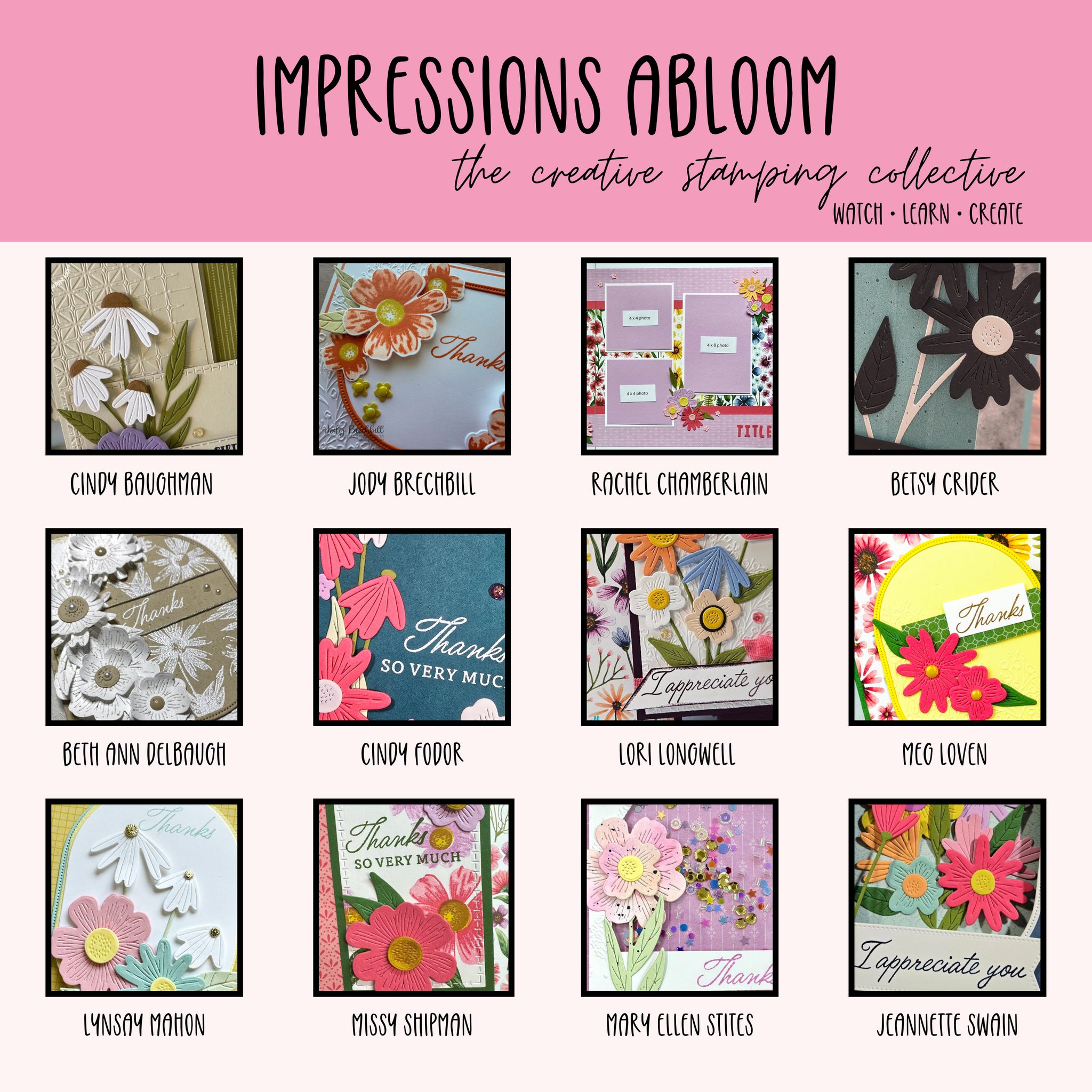 Impressions Abloom - The Creative Stamping Collective - Watch.Learn.Create - Payhip