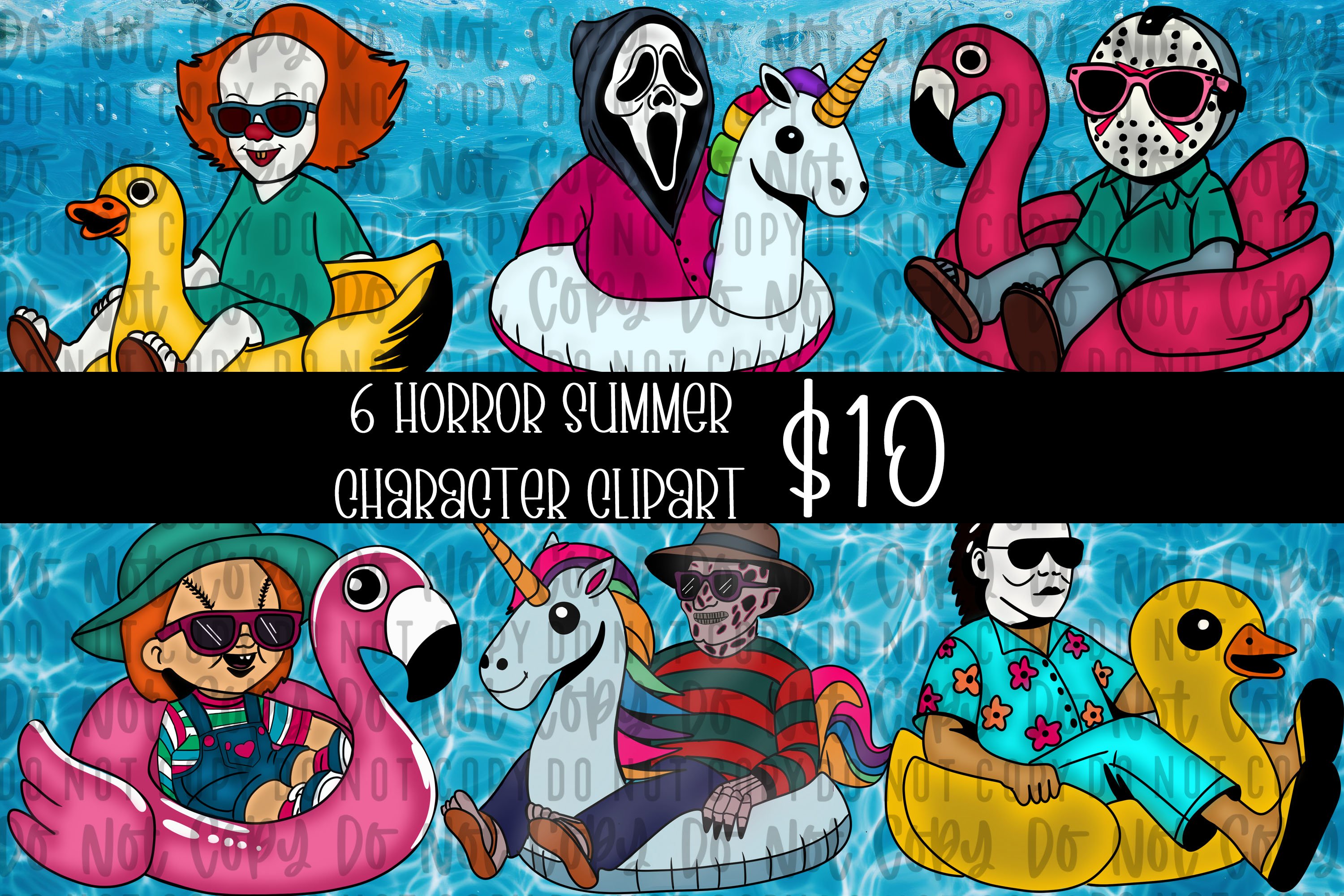 6 Horror Summer PNG Clipart Set - Payhip