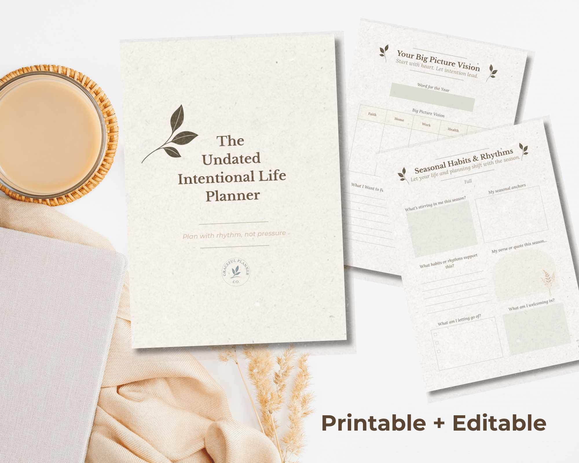 Undated Intentional Life Planner | Gentle Daily, Weekly & Monthly ...