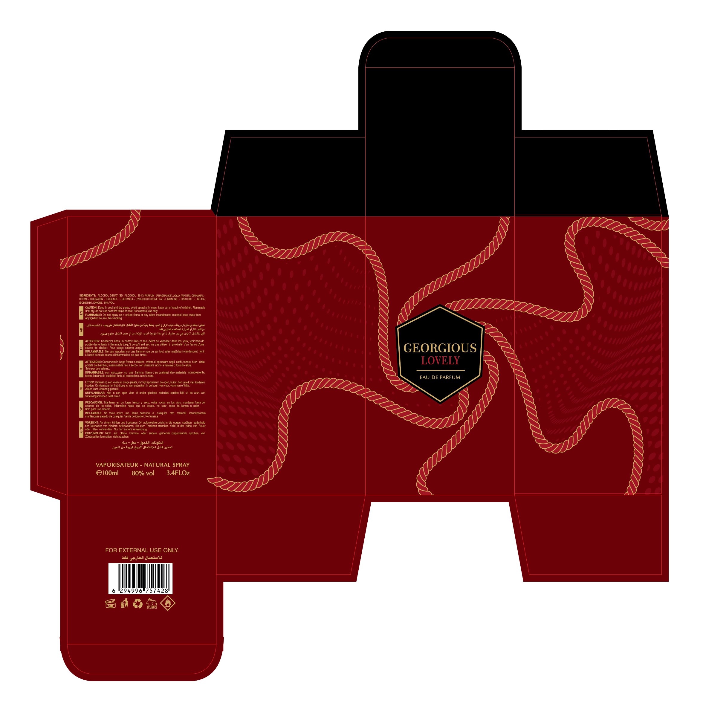 Georgious French Perfume Packaging Box Design Template - Payhip