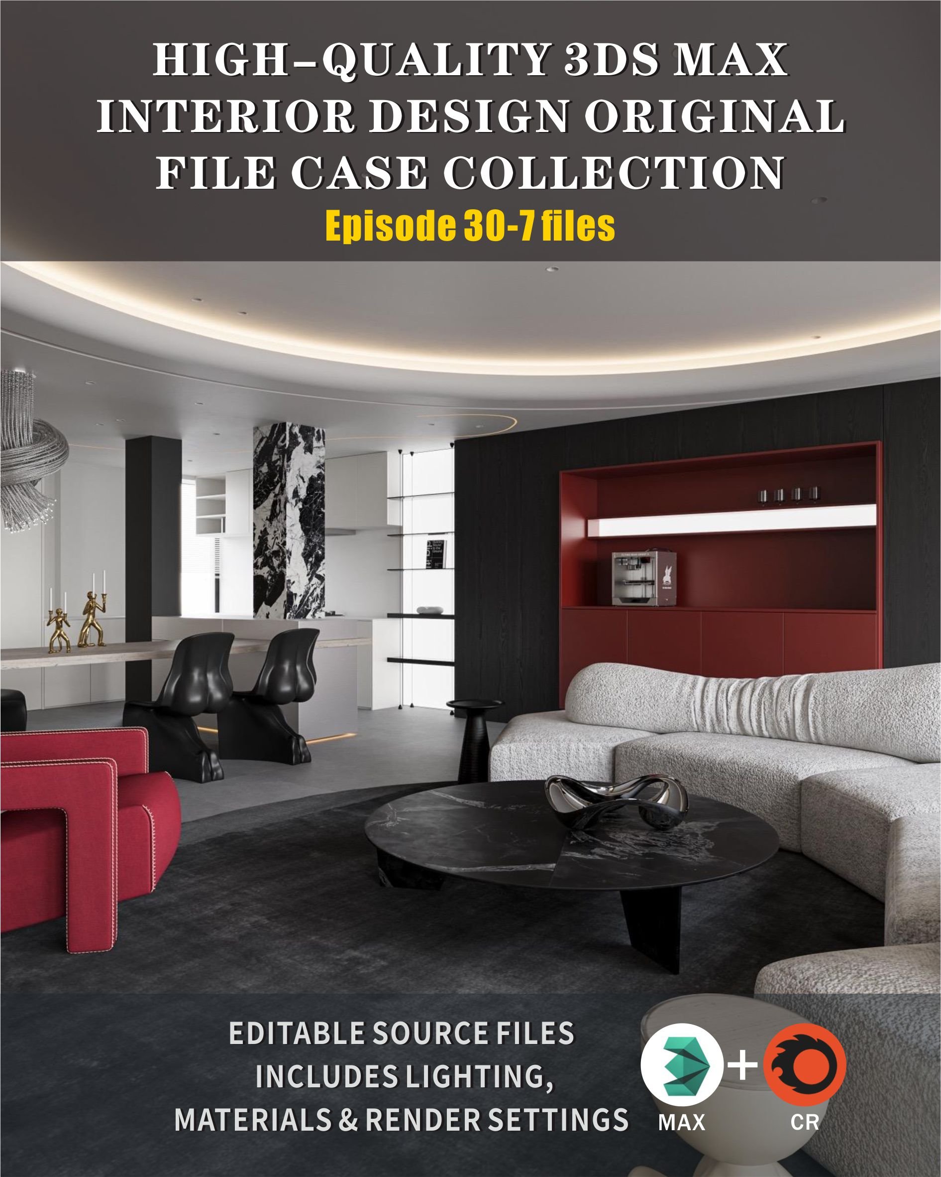 HIGH-QUALITY 3DS MAX INTERIOR DESIGN ORIGINAL FILE CASE COLLECTION ...