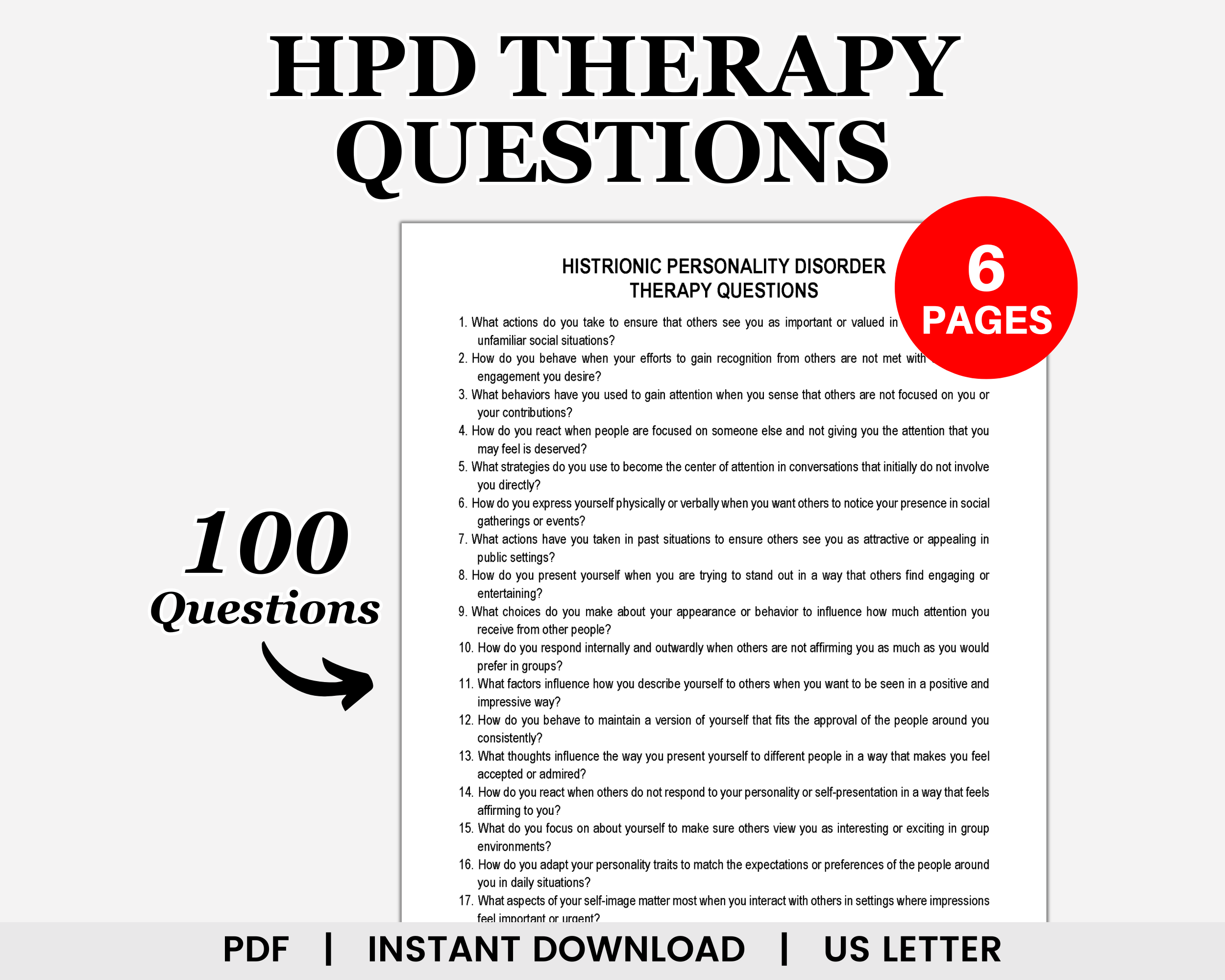 Histrionic Personality Disorder Therapy Questions, HPD Therapy, Personality Disorders ...