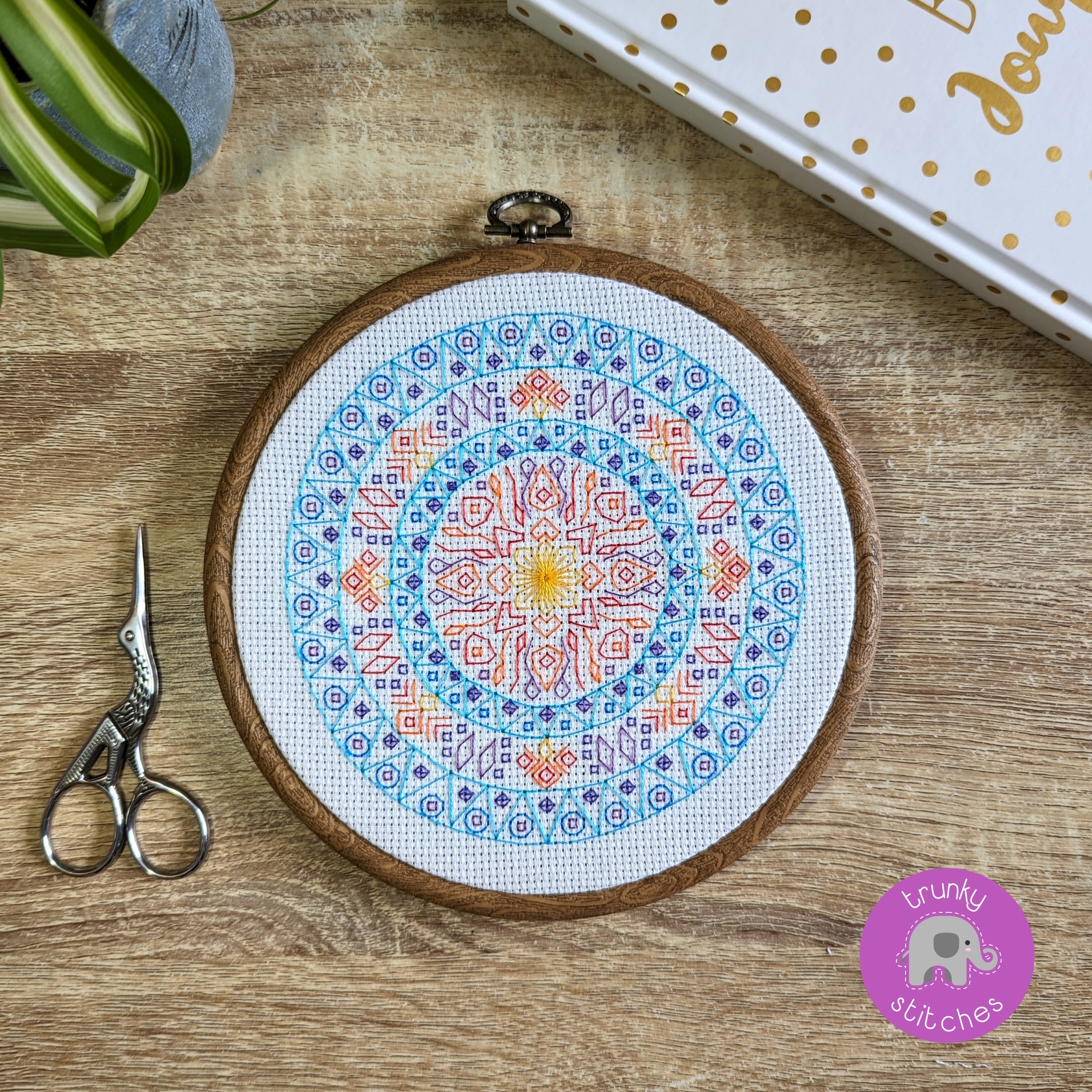 Aztec Mandala blackwork pattern