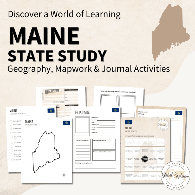 Maine State Study | Printable US Geography Unit Study for Kids
