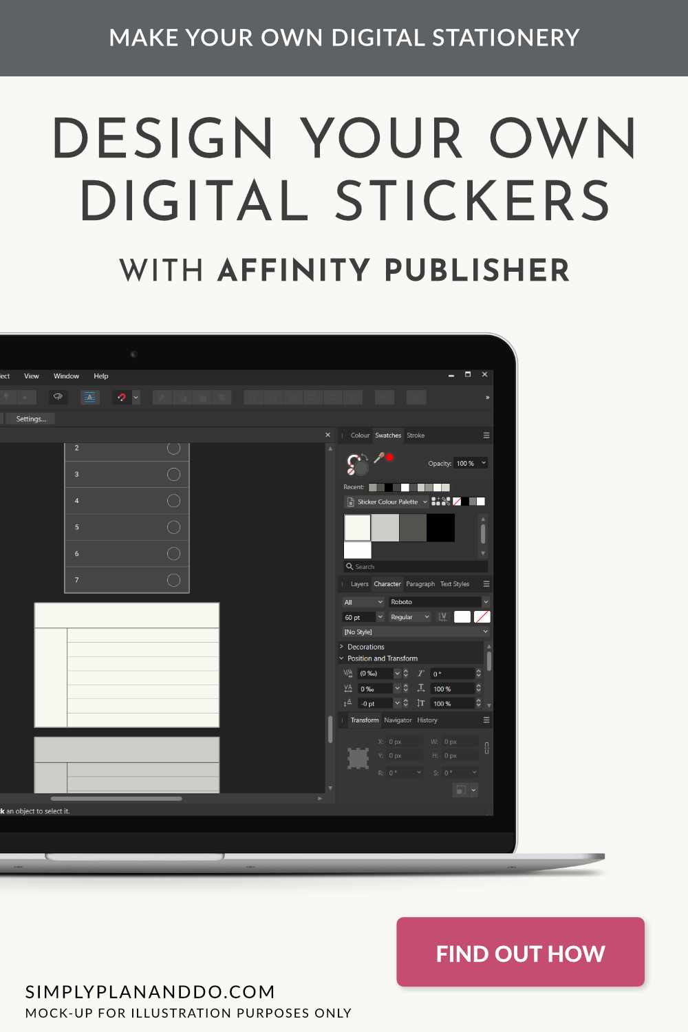 How to Make Digital Stickers with Affinity Publisher (v.2)