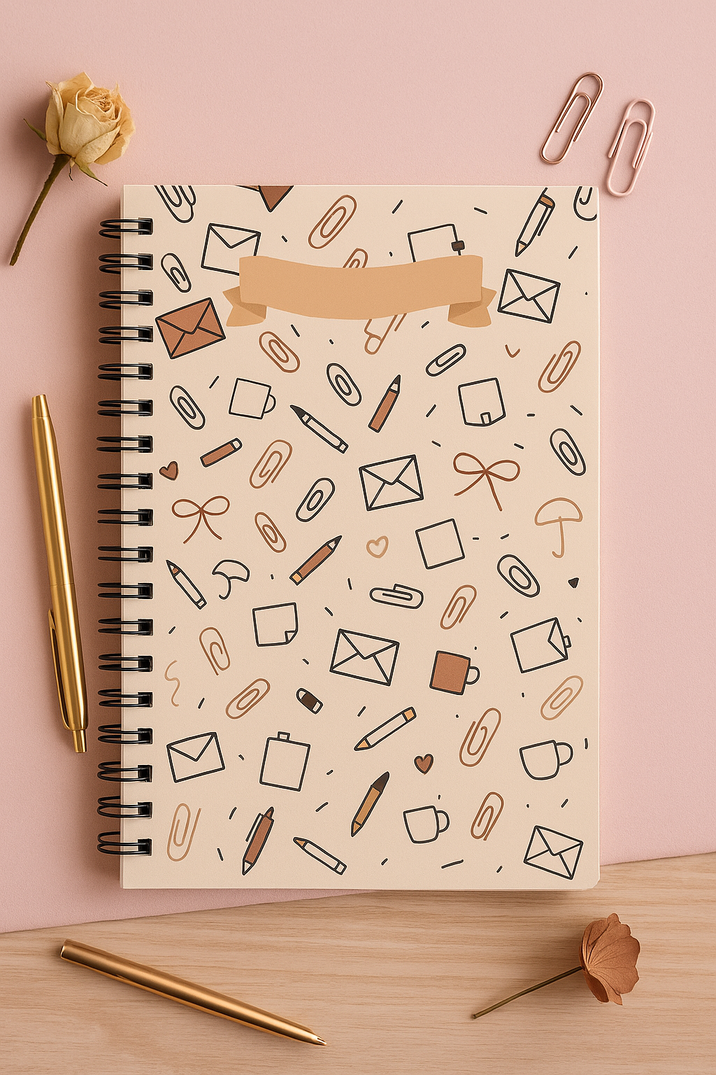 Stationery Notes Notebook – 100 Lined Pages with Office Supply Theme in ...