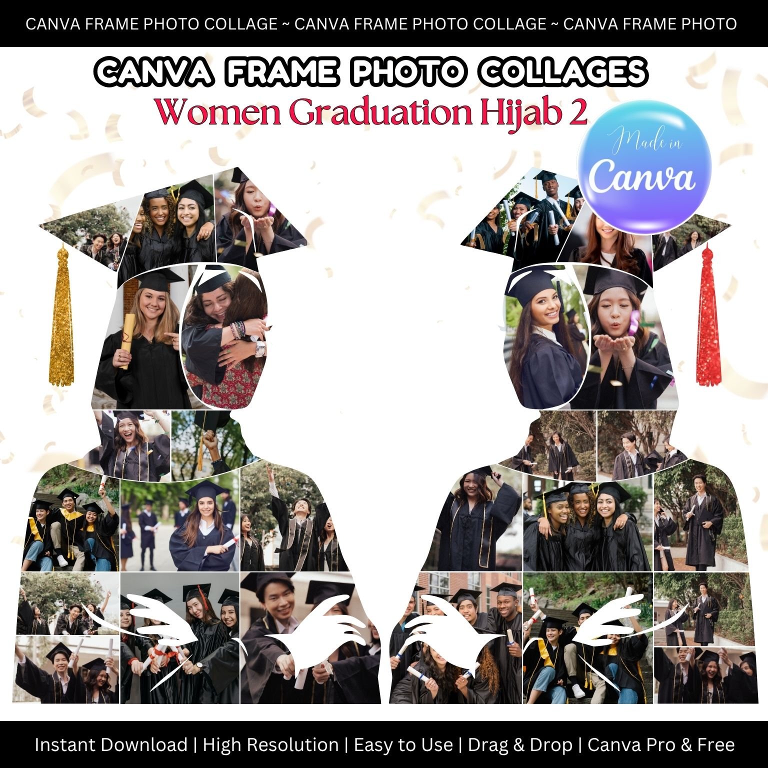 Canva Photo Collage - Graduation Hijab Frames 2 - Payhip