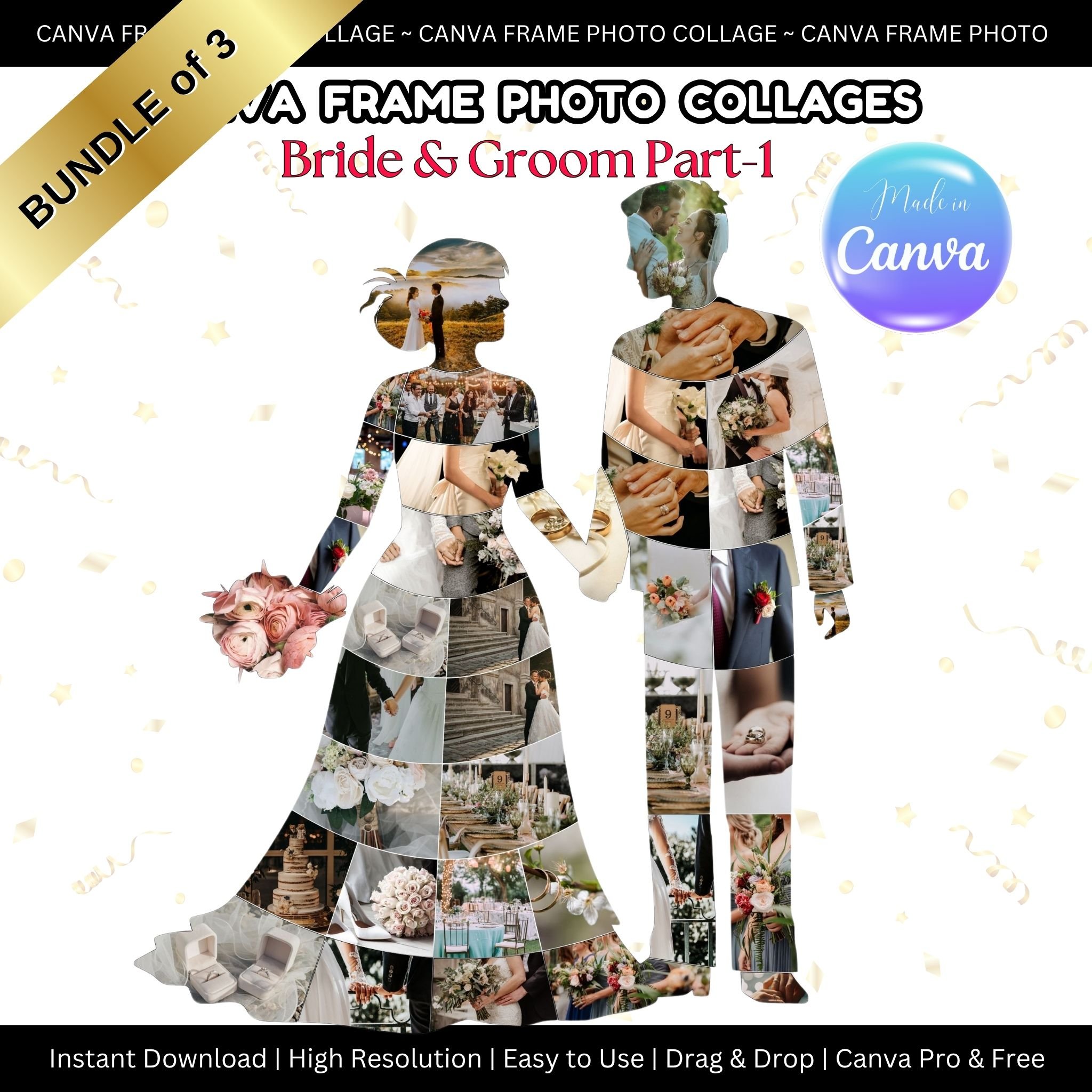Canva Frame Photo Collage - Bride & Groom Part-1 - Payhip