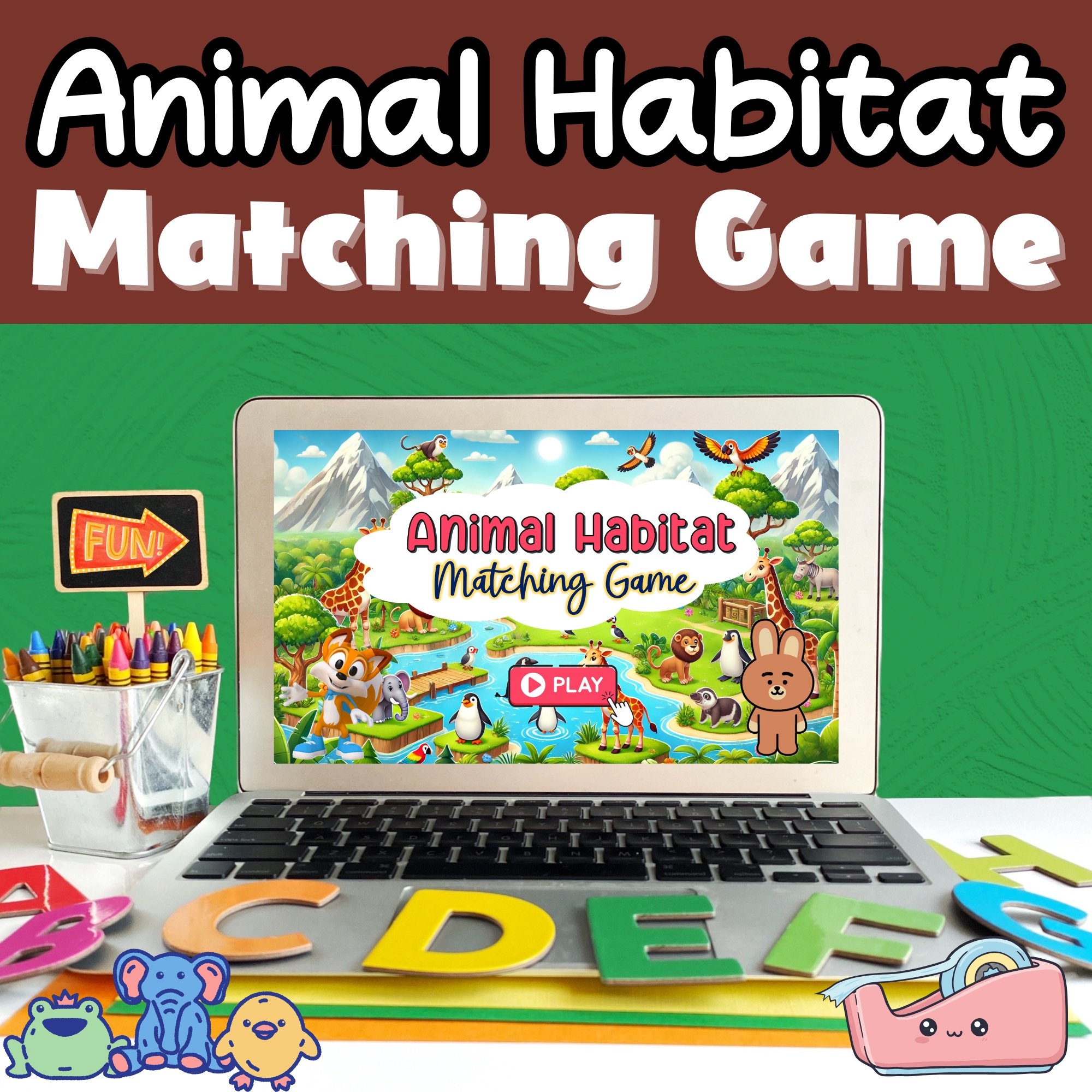 Powerpoint Games: Animals Habitats Matching For Kids - Payhip