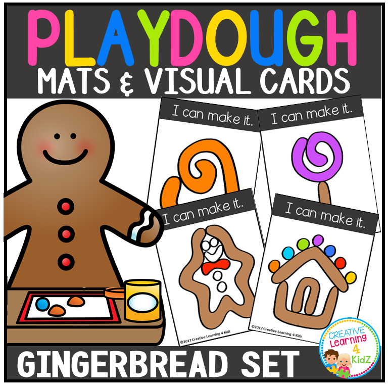 Gingerbread Playdough Mats & Visual Cards – Holiday Fine Motor Sensory ...